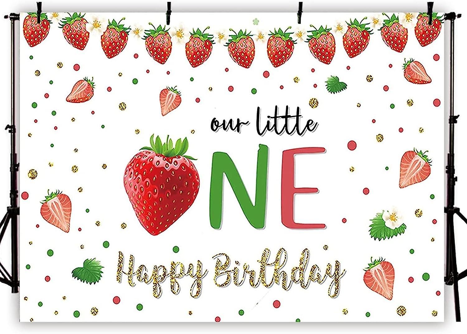 Strawberry Theme 1st First Birthday Party Decoration Backdrop ...