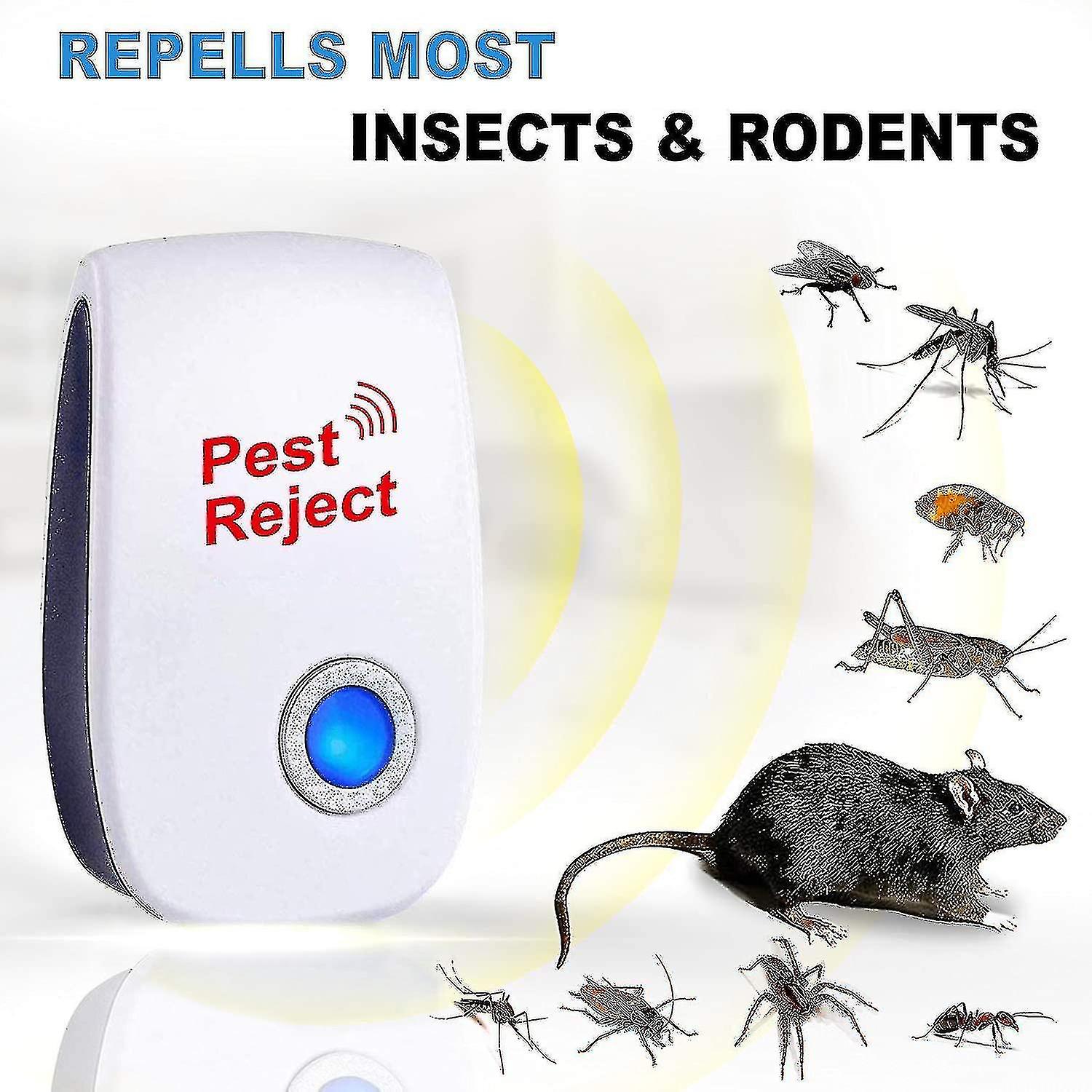 Ultrasonic Insect And Rodent Repeller - 6 Pack Of Ultrasonic Pest Repellers For Effective Pest ...