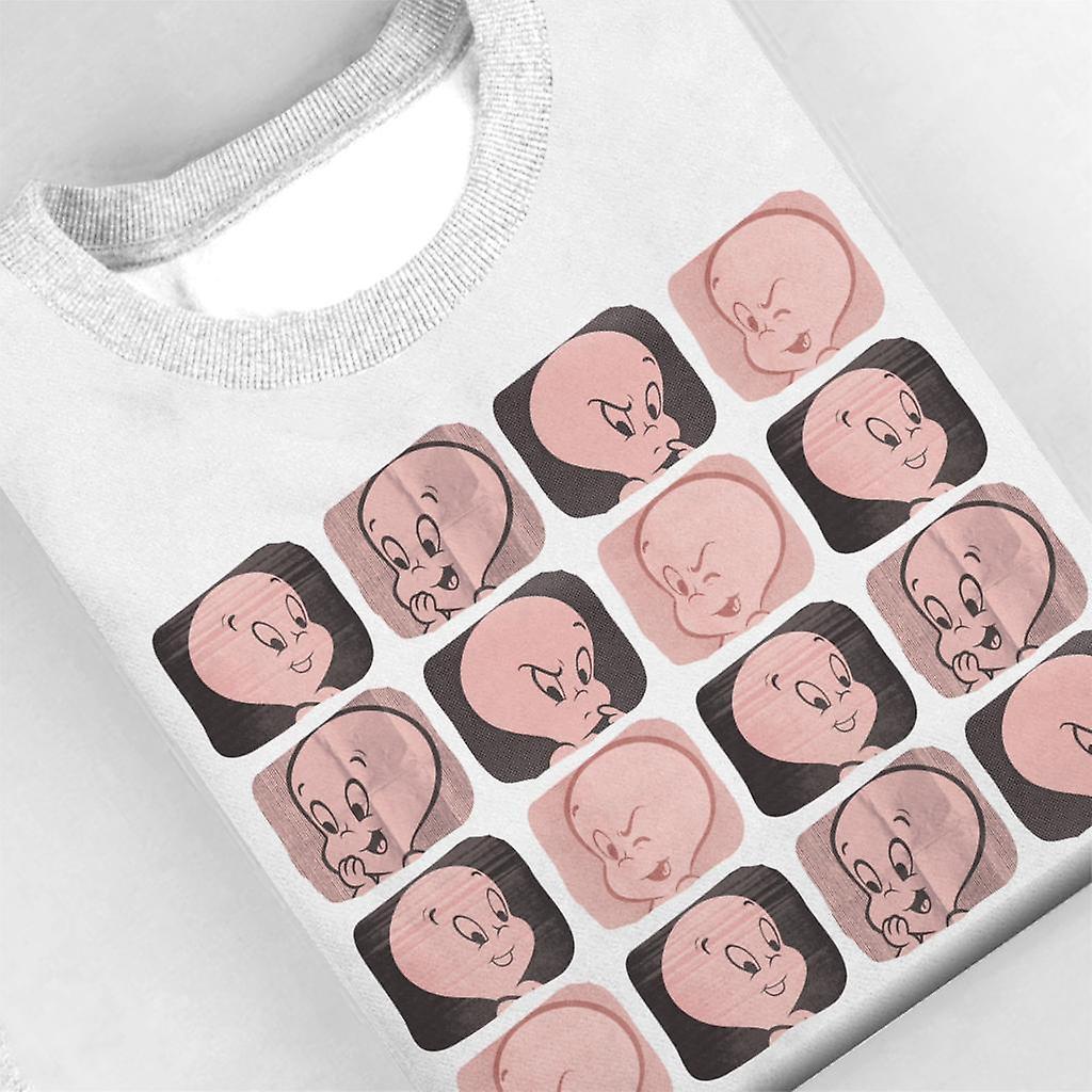 Casper The Friendly Ghost Facial Expressions Pattern Men's Sweatshirt ...