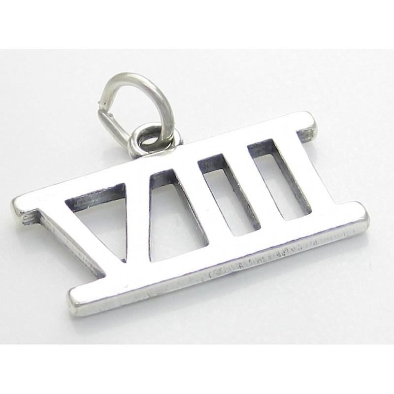 Roman Numeral Number 8 Sterling Silver Charm .925 X1 Viii Numerals ...