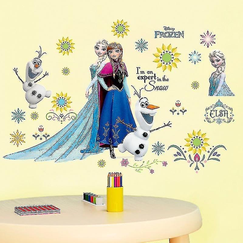 Cartoon Diy Frozen Princess Elsa Anna Wall Sticker Girl Children's Room ...