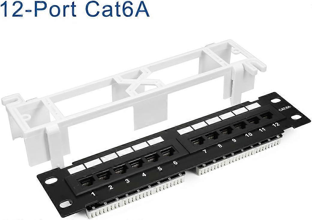 12-Port Cat.6A UTP Unsheilded Rackmount Network Patch Panel RJ45 ...