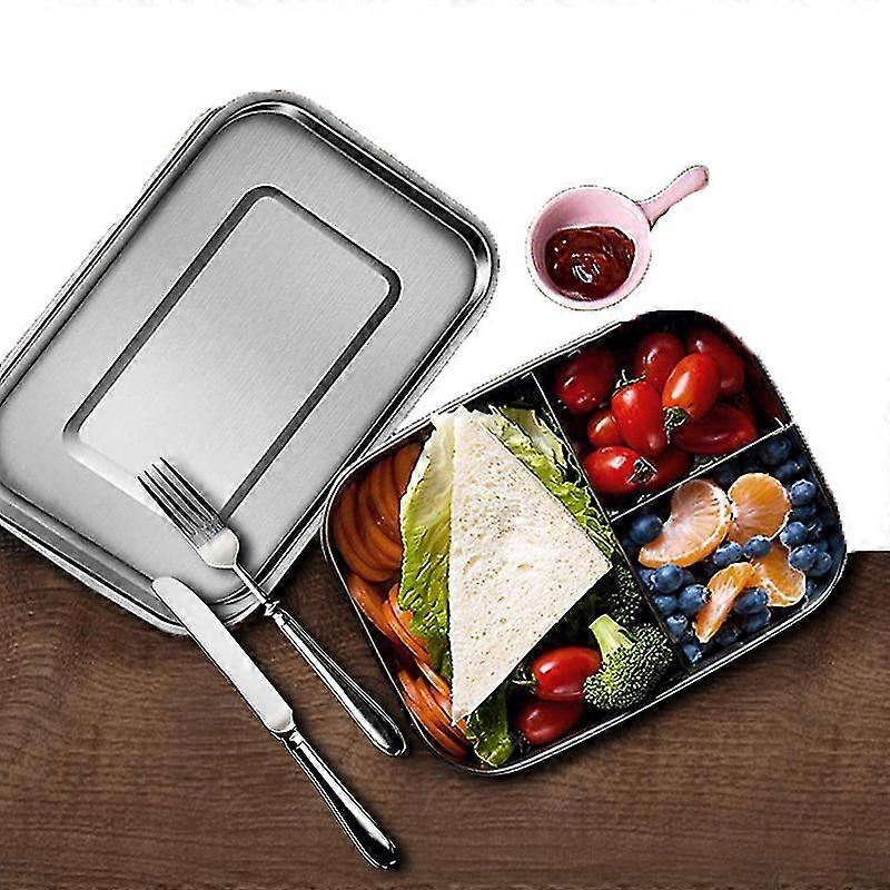 Bento Box Lunch Container Stainless Steel 3-Compartment Bento Lunch Box ...