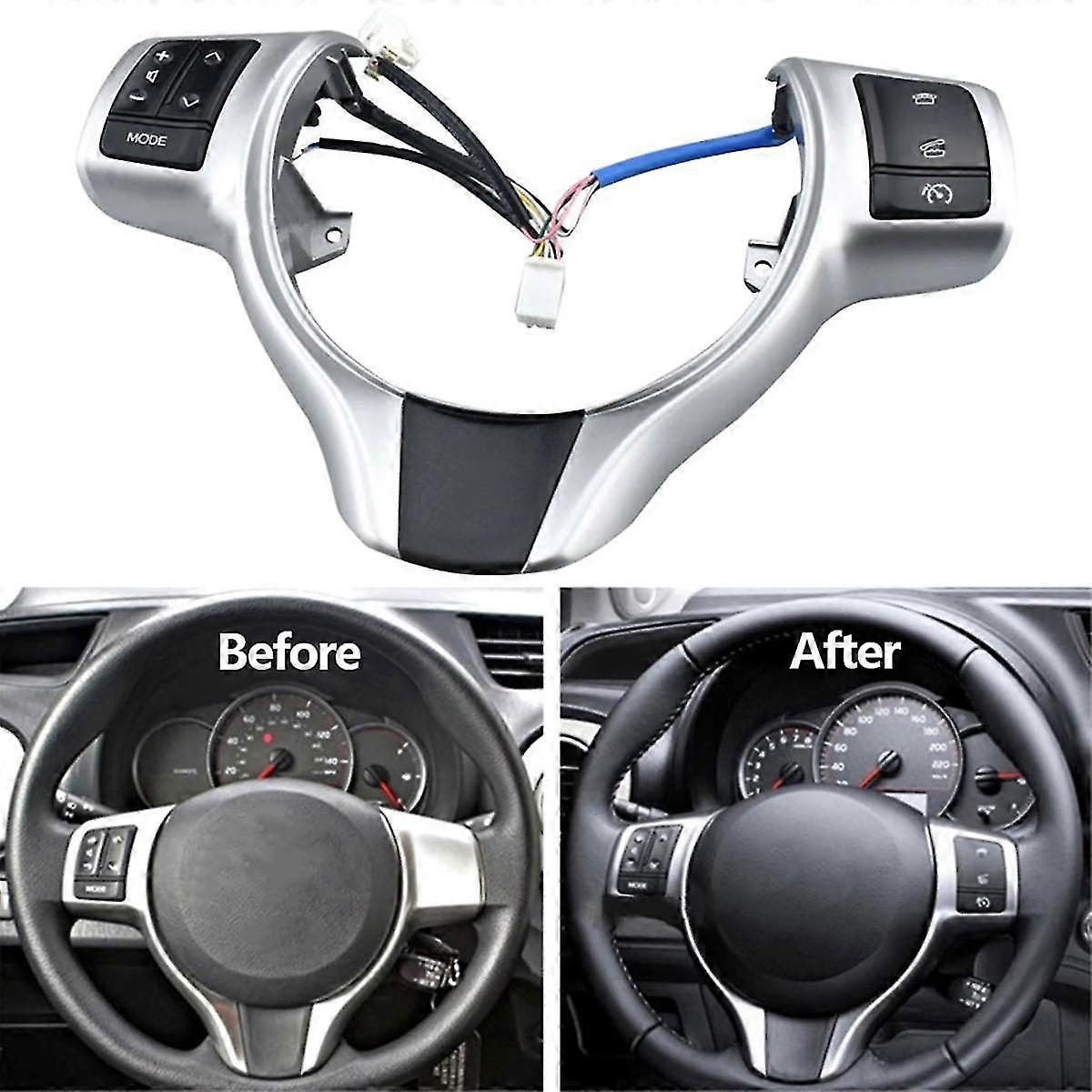 Silver Steering Wheel Switches Buttons Phone Volume Control Switch ...