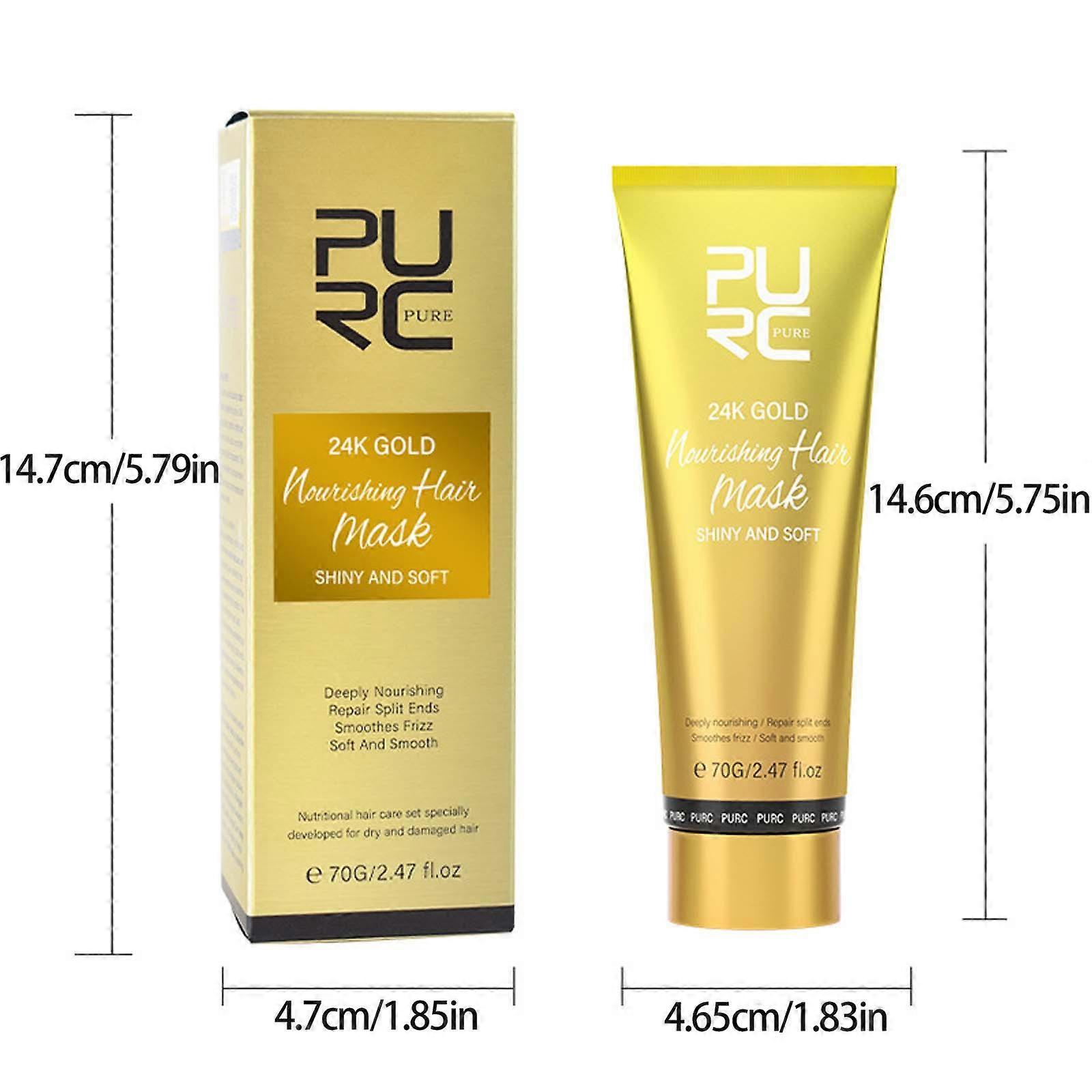 Hair Care Nourishing Hair Mask 24K Gold No Steam Pouring Mask Improve Frizz Perm Moisturizing ...