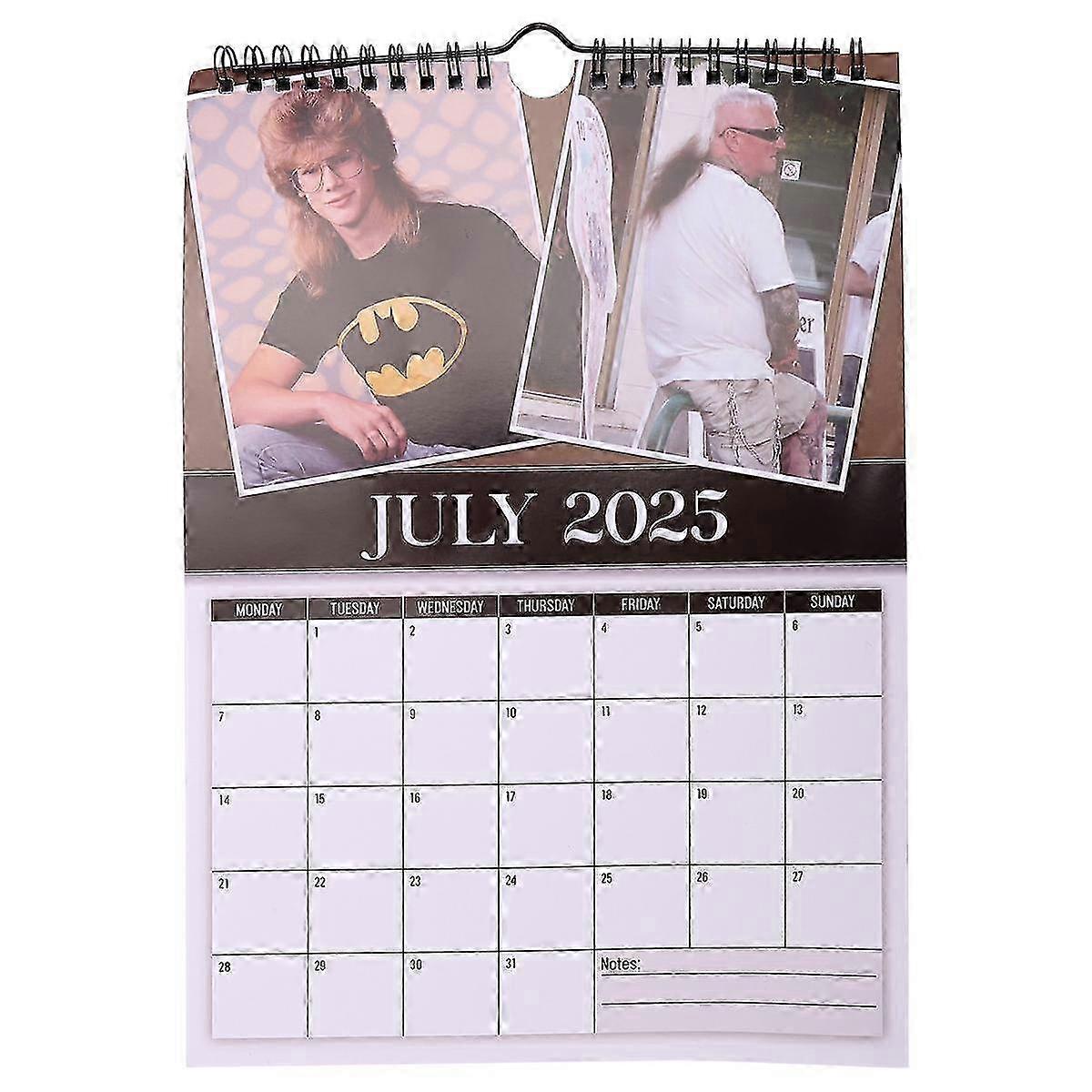 2025 Wall Monthly Calendar World'S Greatest Mullets Hanging Calendrier ...