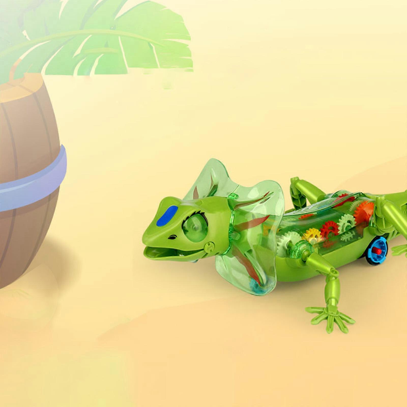 Electric Lizard Toy Sound And Light Lizard Transparent Internal Gear ...