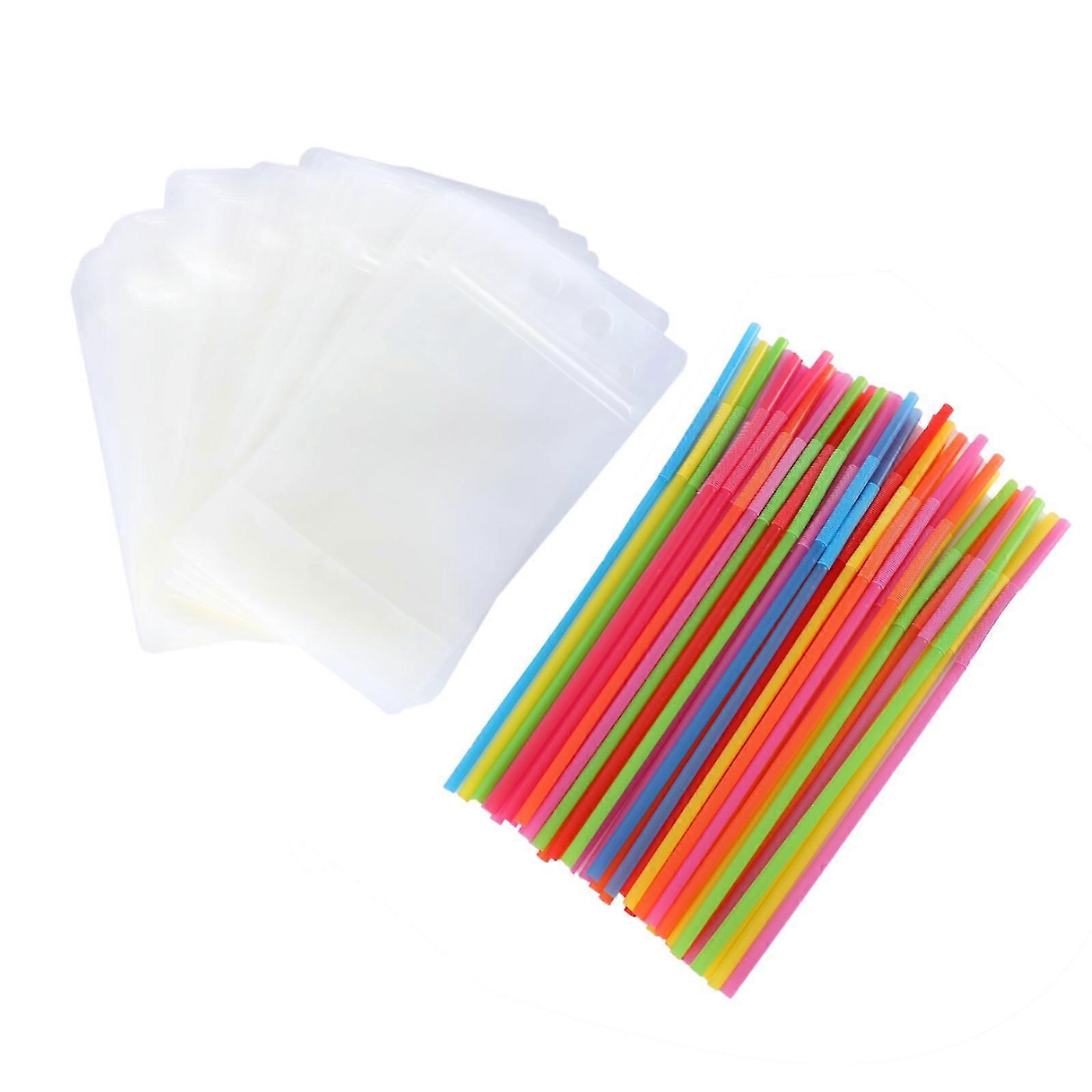 20pcs Drink Pouches With Straws Clear Freezable Juice Bags 400-500ml ...
