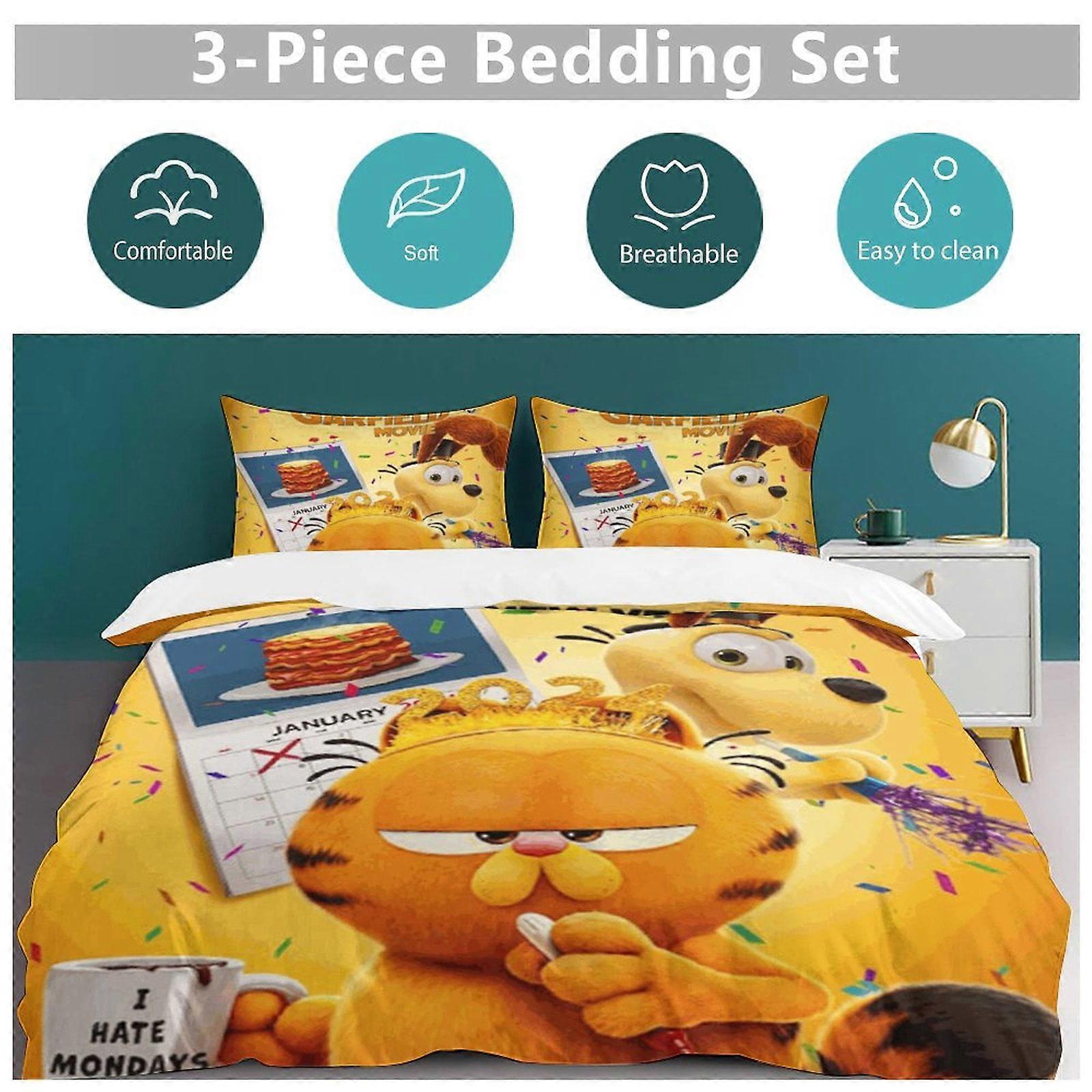bedding set CA98 Garfield Bed Duvet Cover Microfiber Bedding Sets 3D ...