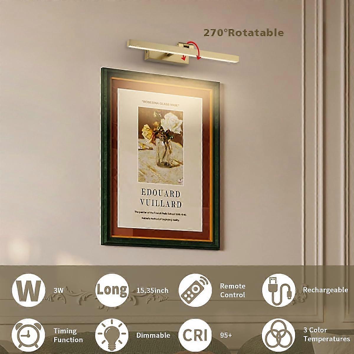 Battery Operated Picture Light Wireless Gallery Light with Remote ...