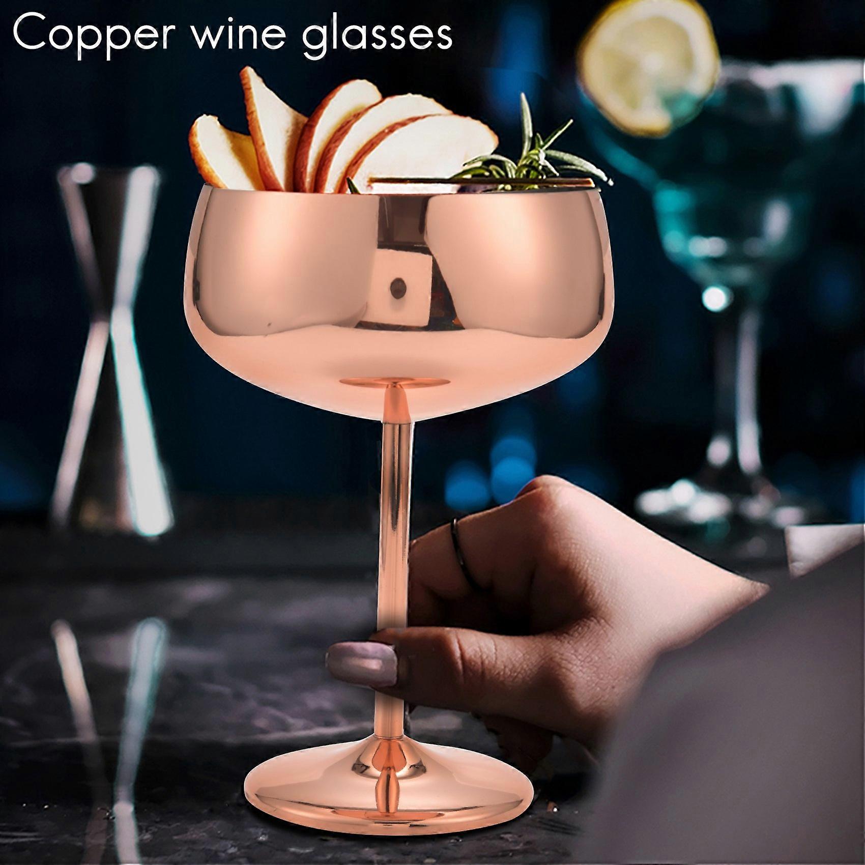 Copper Coupe Champagne Glasses Set of 2 Stainless Steel Vintage Martini ...