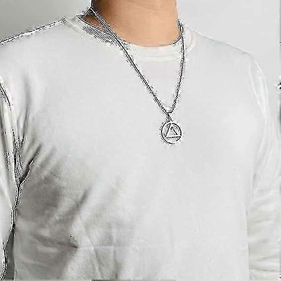 Necklace For Men Stainless Steel Aa Recovery Triangle Necklace Sobriety ...