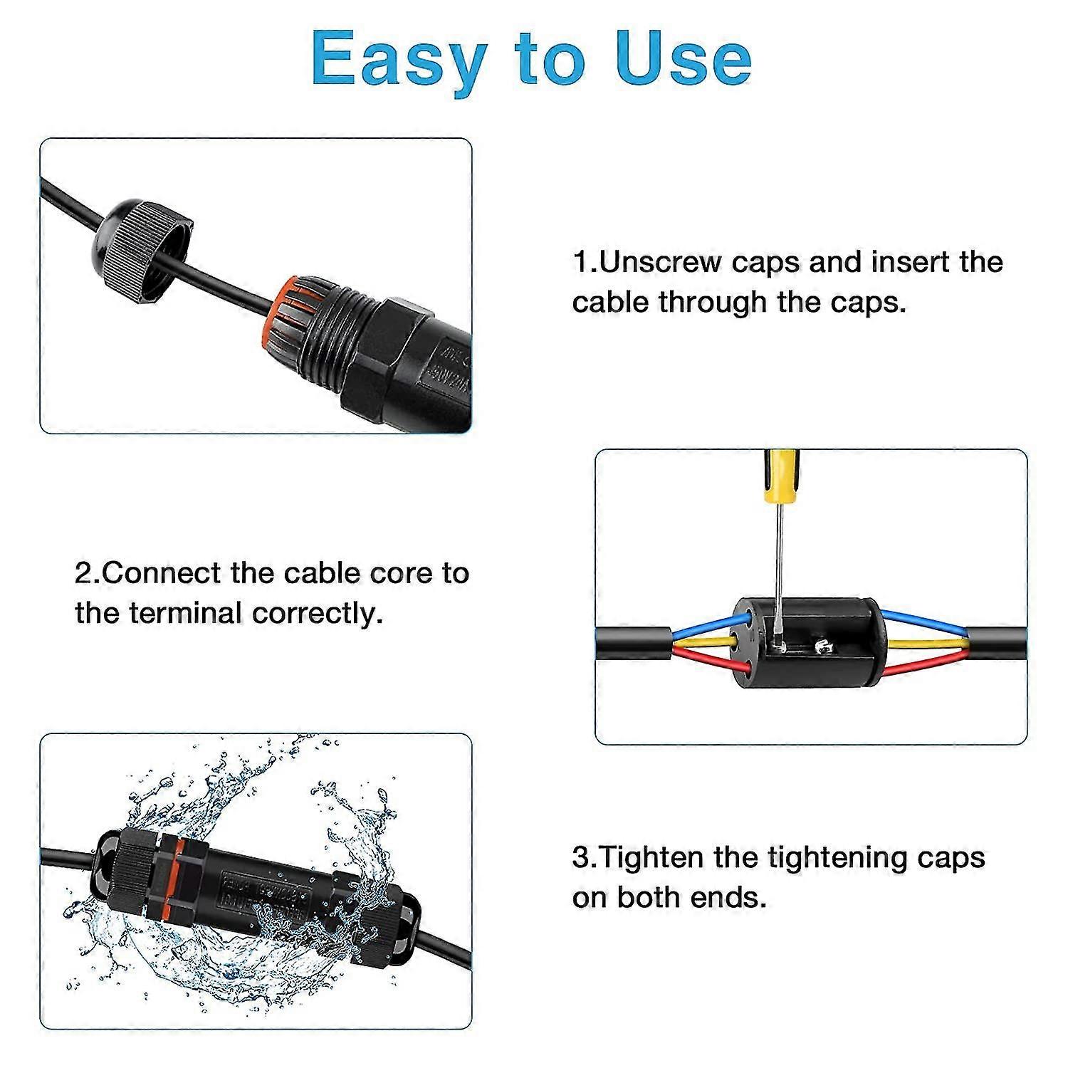 Waterproof Cable Connectors, Ip68 Outdoor Waterproof Junction Box ...