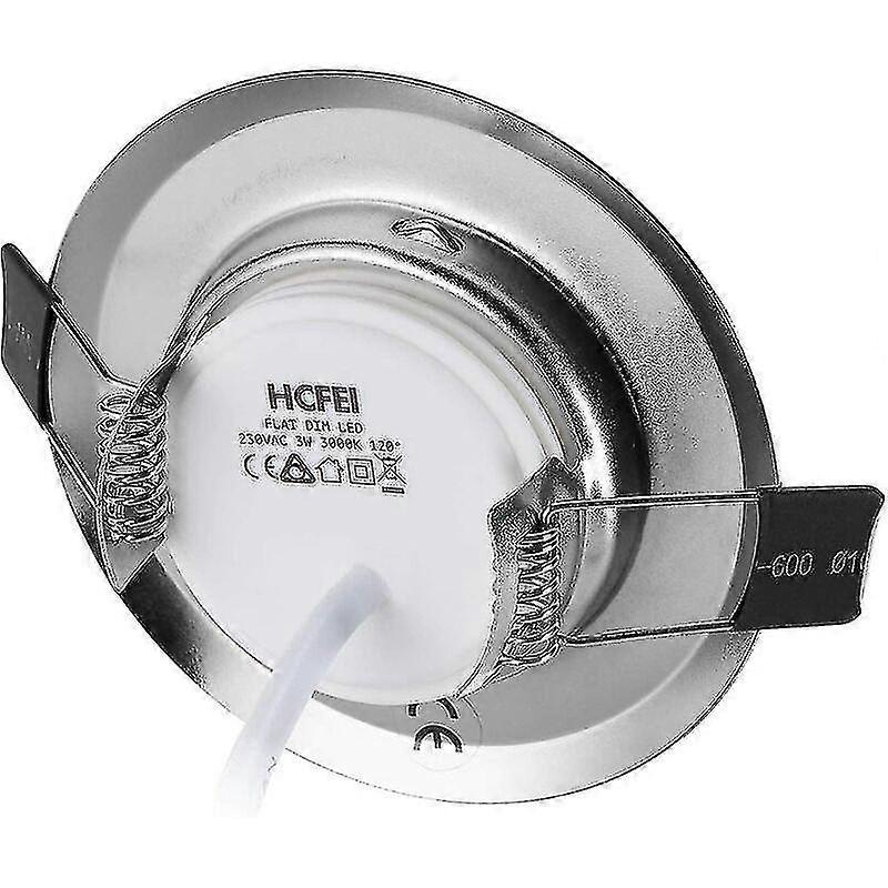 Set Of 3 Ultra Flat Recessed Led Spotlights With 3x5w Dimmable Bulb ...