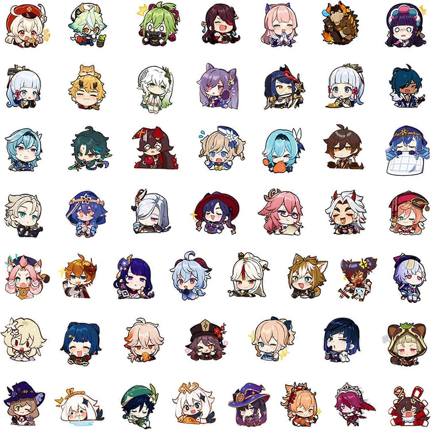 100PCs Chibi Genshin Impact Stickers, Cute Cartoon Anime Game Stickers ...