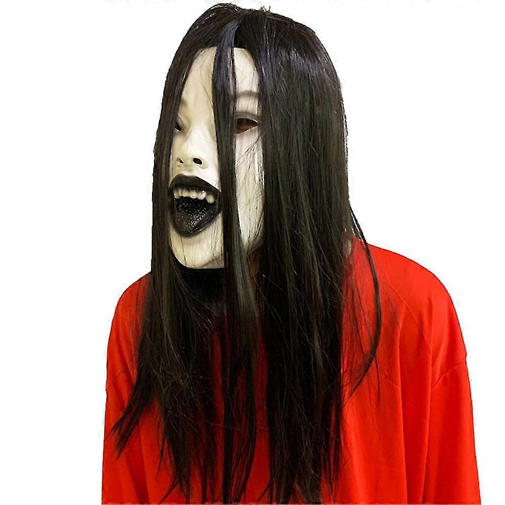 Long Hair Female Ghost Scary Masks Horror Creepy Mask For Stage ...