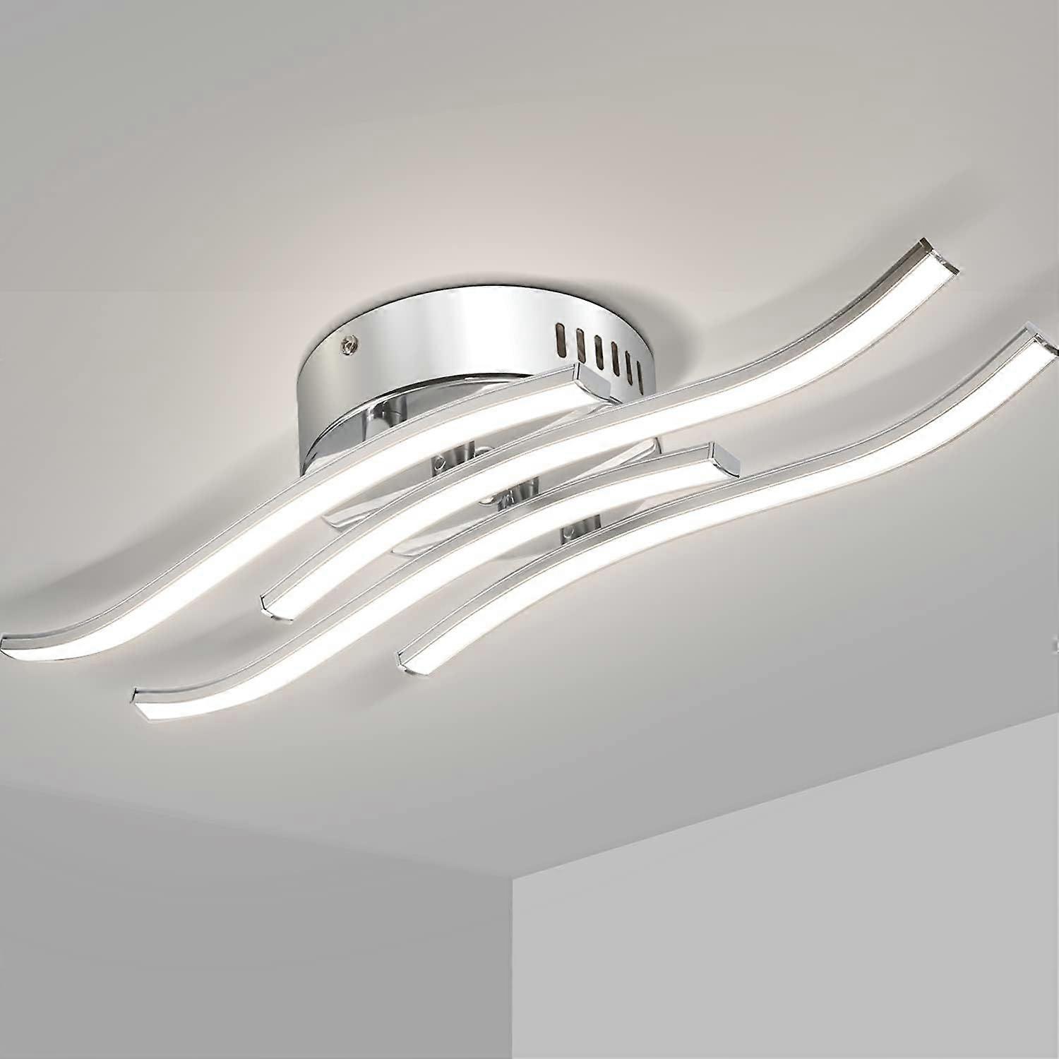 Modern Ceiling Design Curved Ceiling Light, 24W LED Fixture with 4 ...