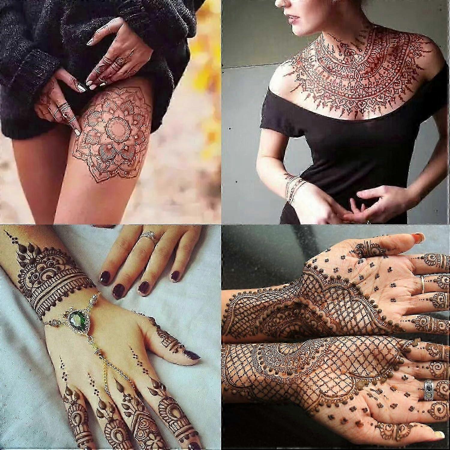 4 Pack Henna Brown Freckles Natural, Henna Tattoo Color Brown, Natural ...