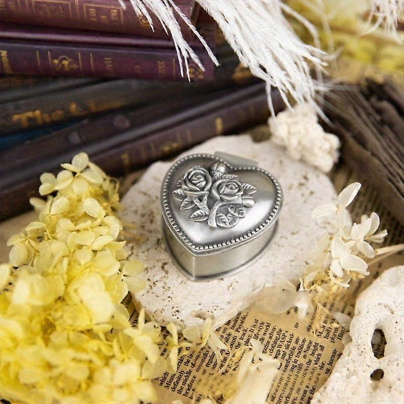 Small Size Retro Metal Jewelry Box Vintage Flower Carved Home Decor ...