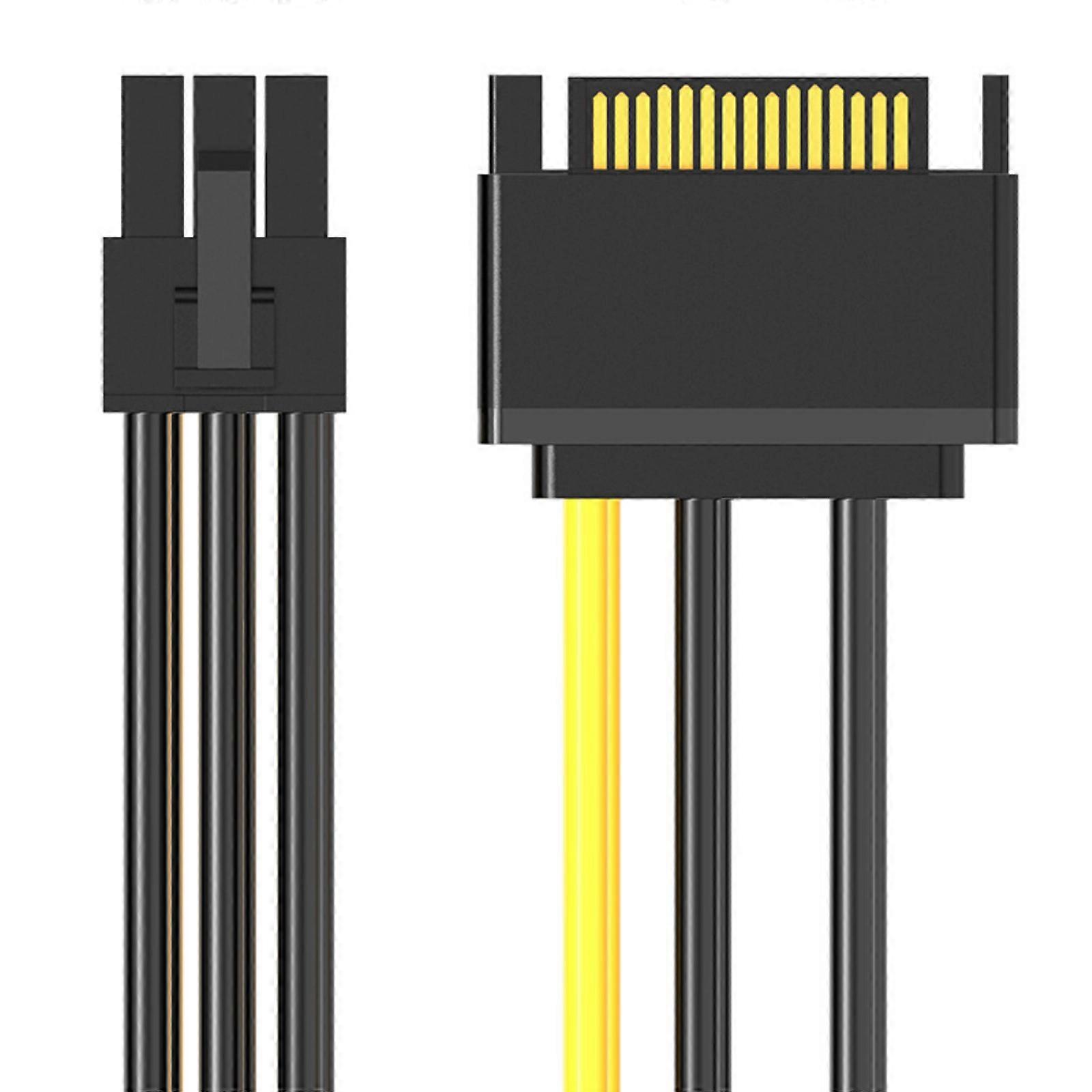 SATA15Pin to 6Pin Power Cable for Video Card Power Adapter Cord Stable ...