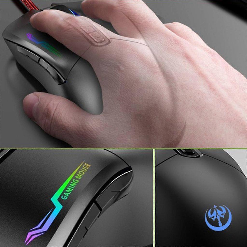 RGB Gaming Mouse USB Wired 3200 DPI Ergonomic Gamer Optical Mouse with Light Up | Fruugo UK