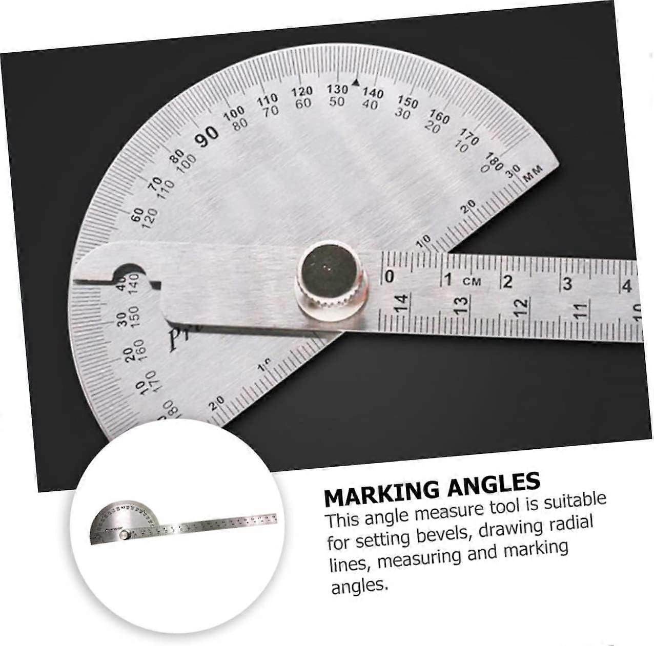 Stainless Steel Protractor Ruler 12-Inch for Student Drawing and ...