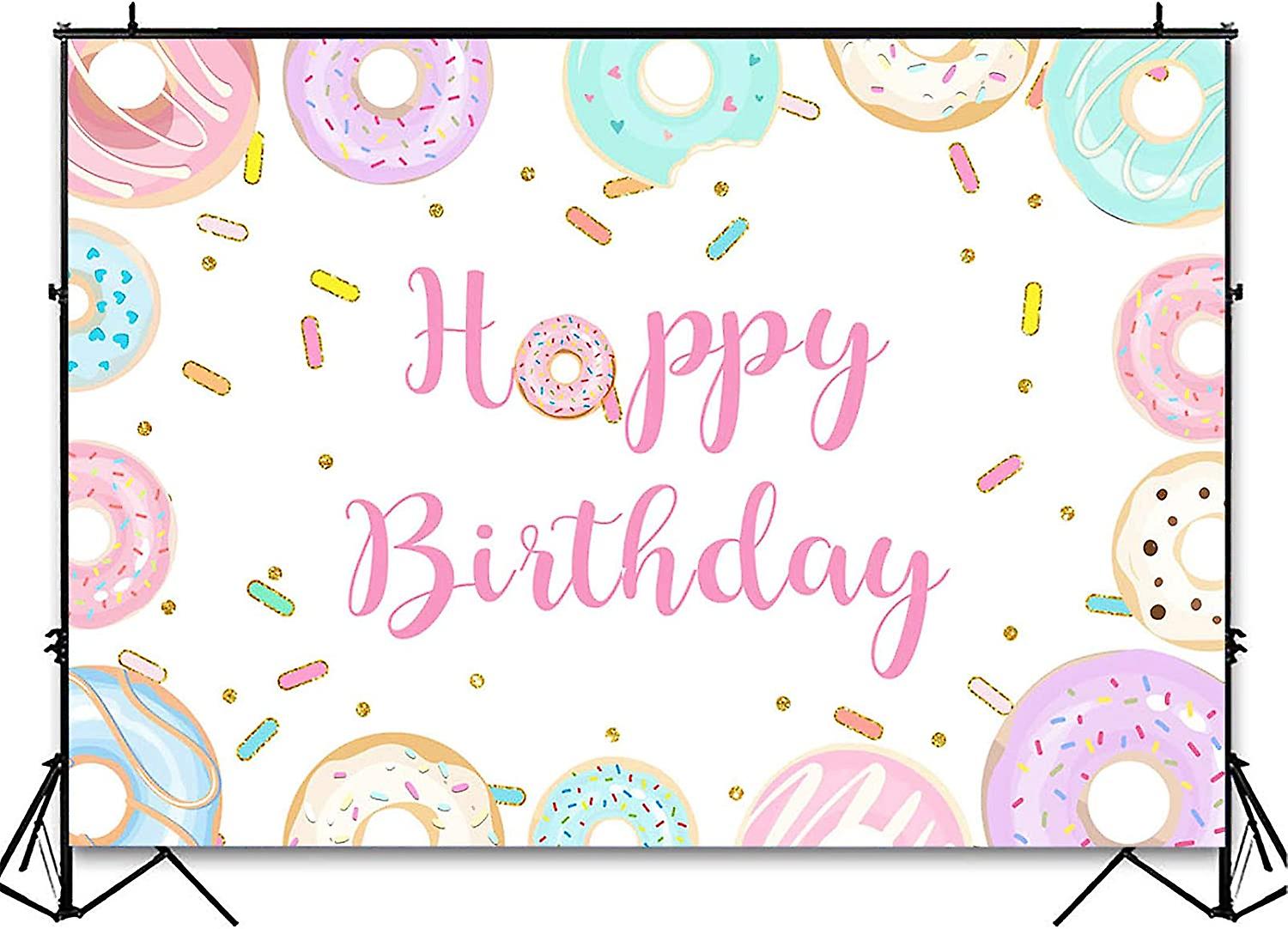 Donut Anniversaire Toile de fond Pour les filles Décorations de fête ...