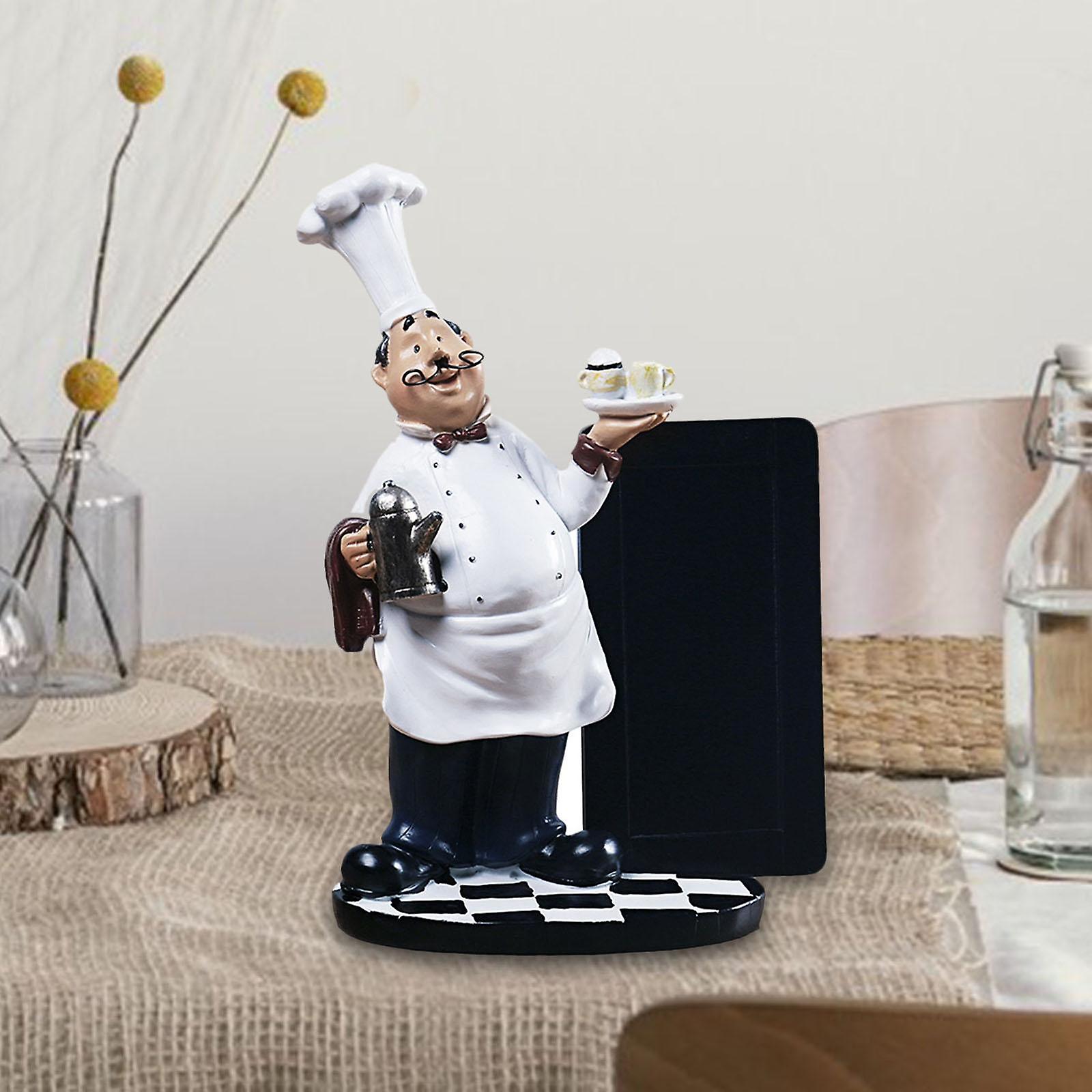 Resin Chef Figurine for Kitchen Tabletop Decoration Cook Coffee ...