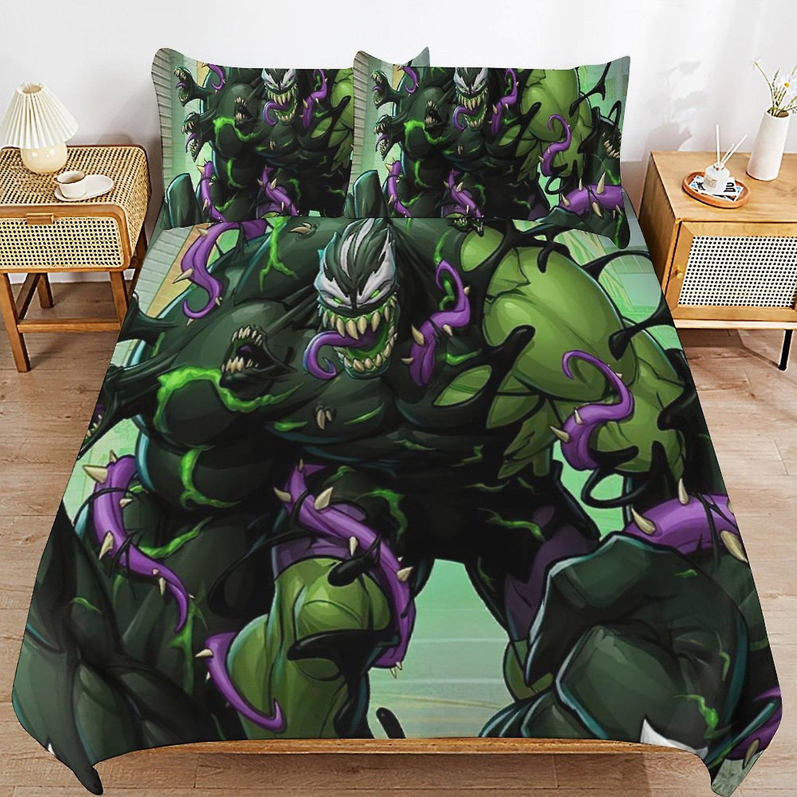 Venom Green Hulk Bedding Sets Cute Bed Cover Anime Cartoon 3D Printed ...