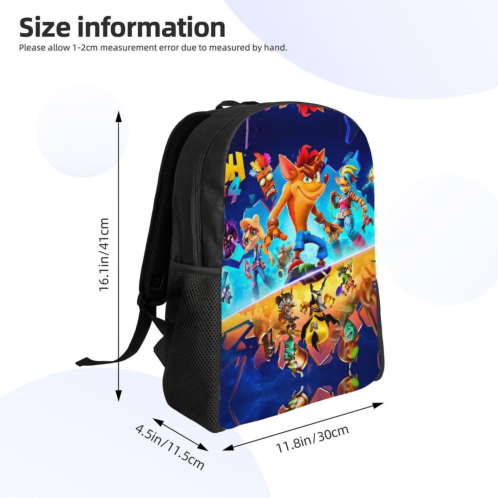 Crash Bandicoot Funny Backpack Daypack for Travel Anime Bag Notebook ...