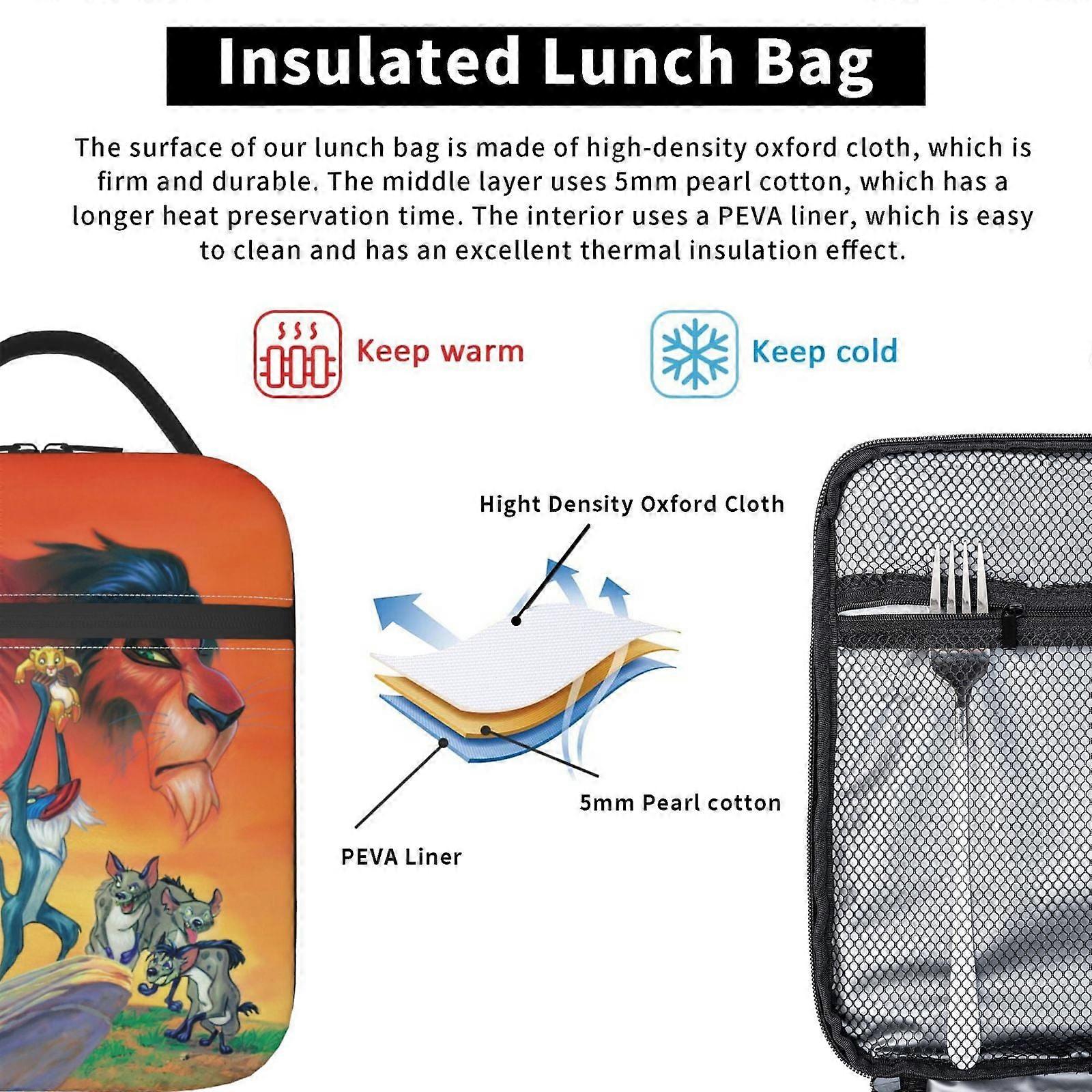 Anime Cartoon Lion King Lunch Box - Insulated Lunch Bag For Girls Boys ...