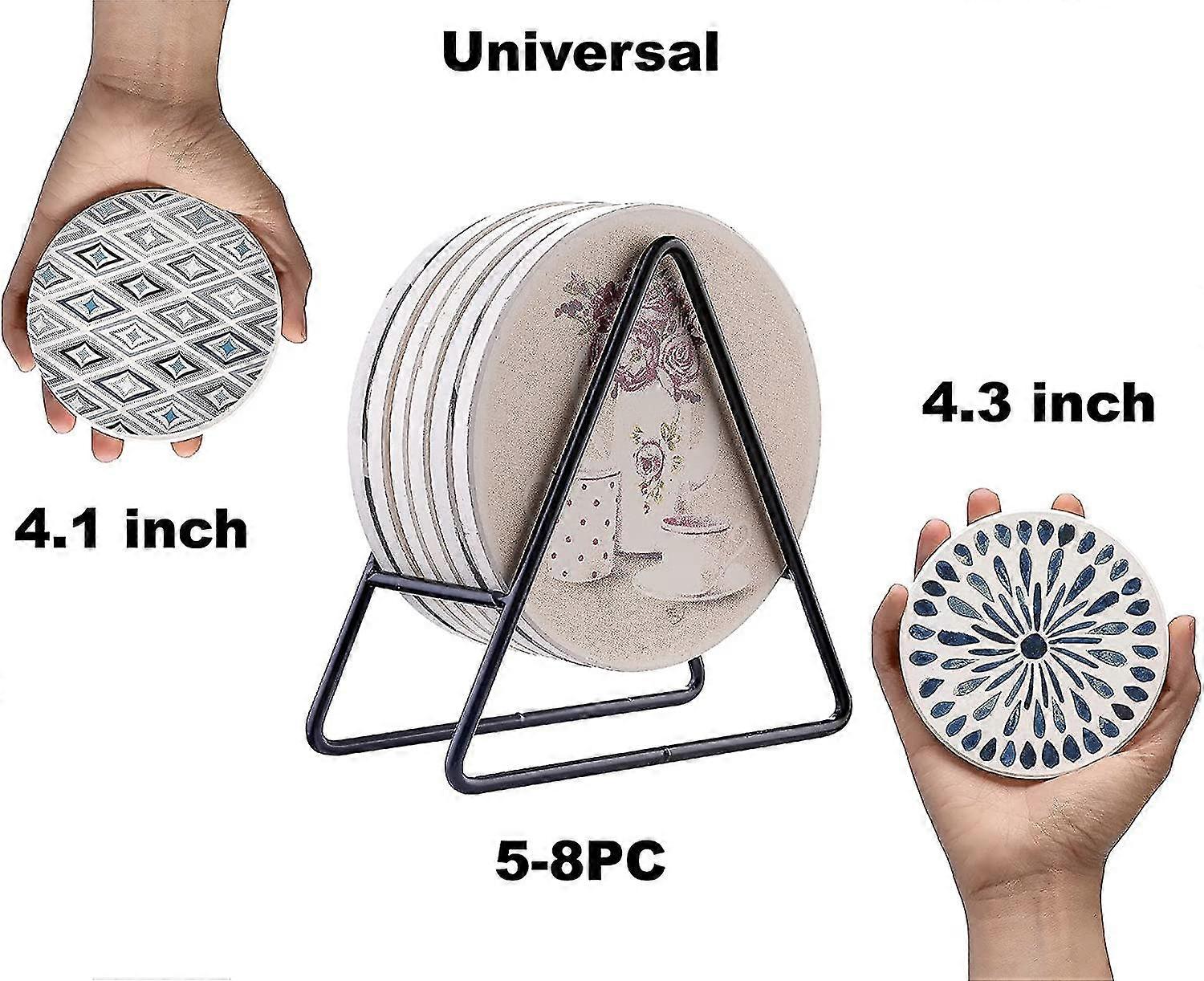 2pc Triangle Coaster Holder Black Iron Metal Holder Storage Caddy For ...