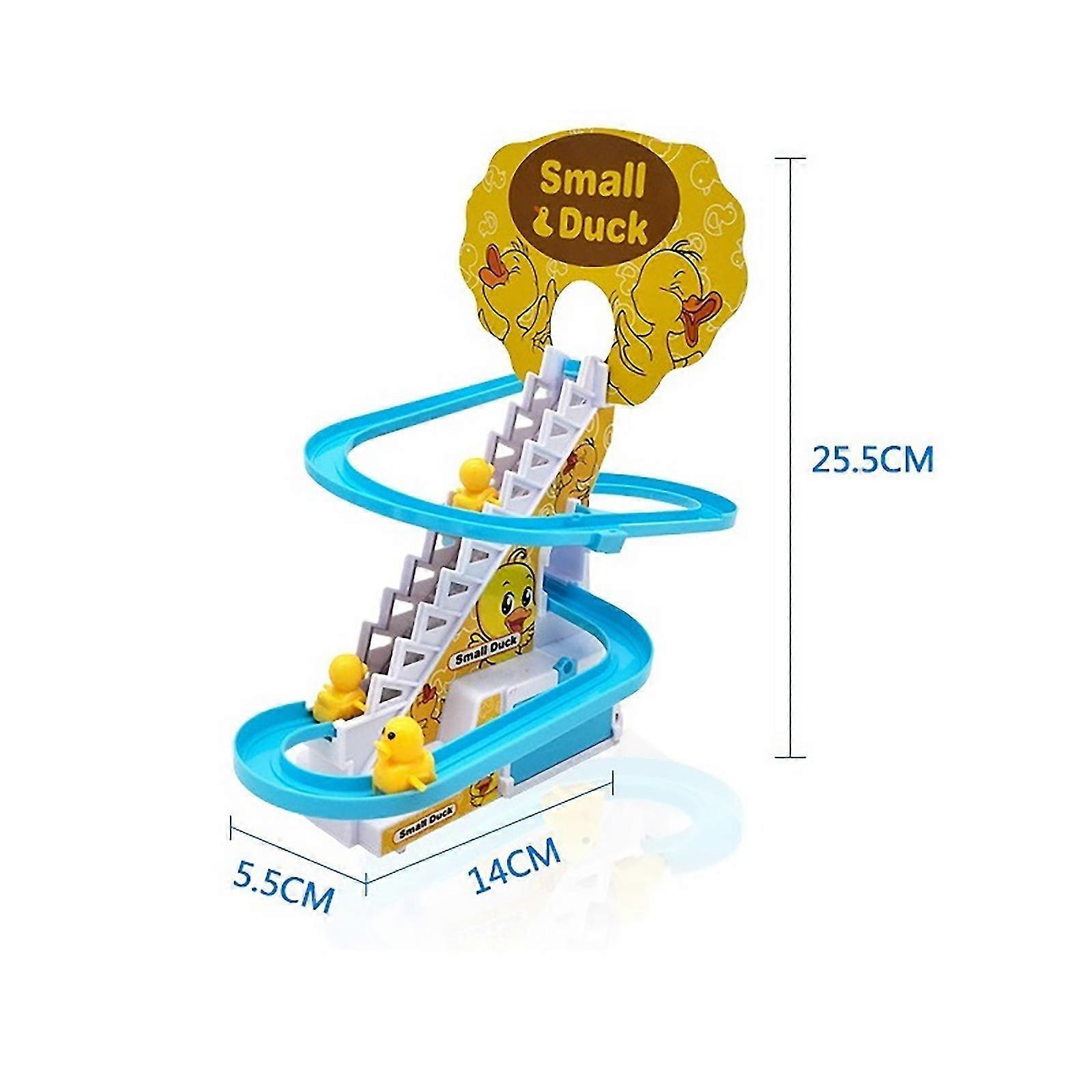 Electric Duck Climbing Stairs Toys - With 9 Duck Toys & Race Track Led ...