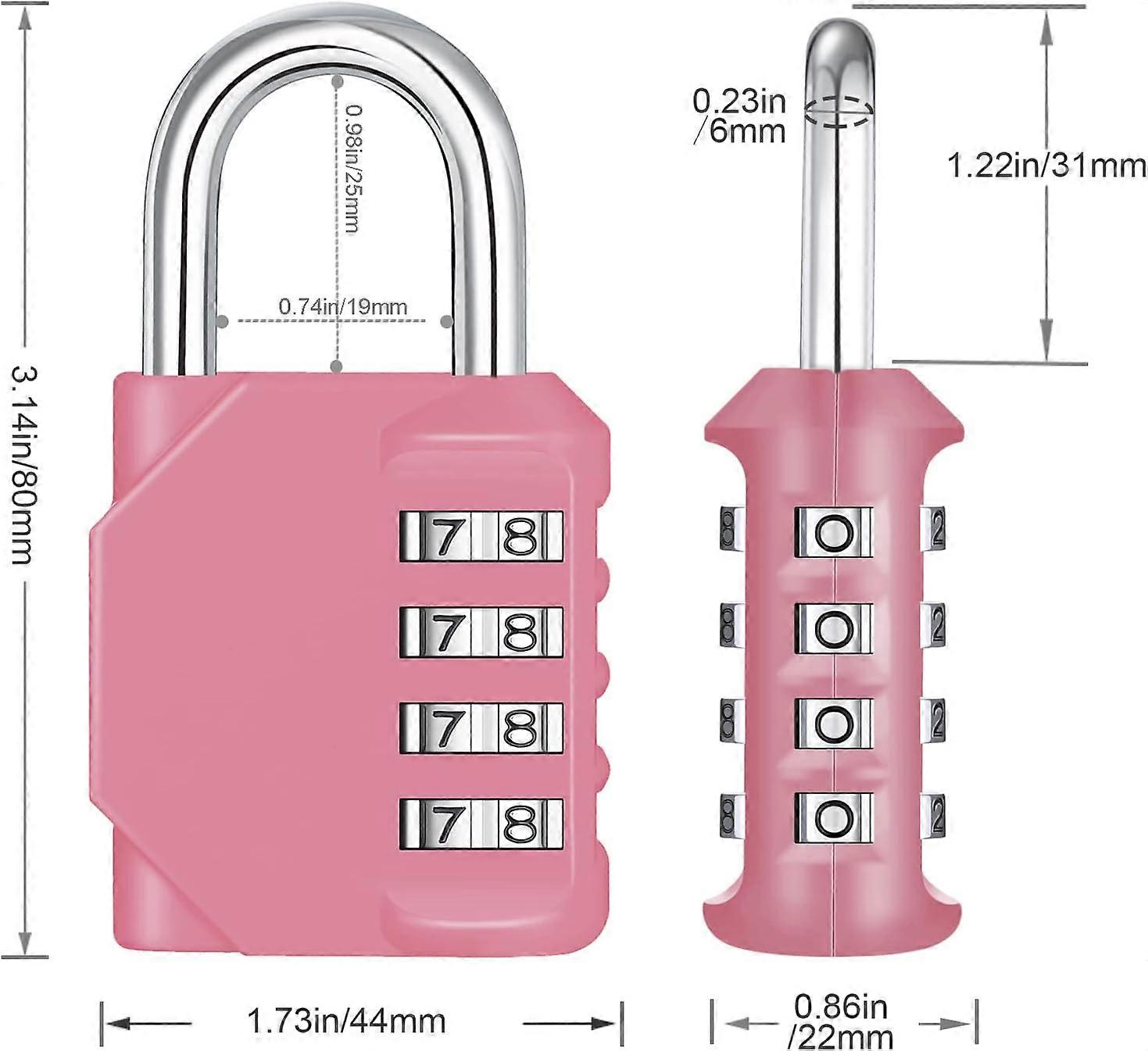 Combination Locker Padlock, 4 Digit Coded Padlock, Gym Lock, School ...