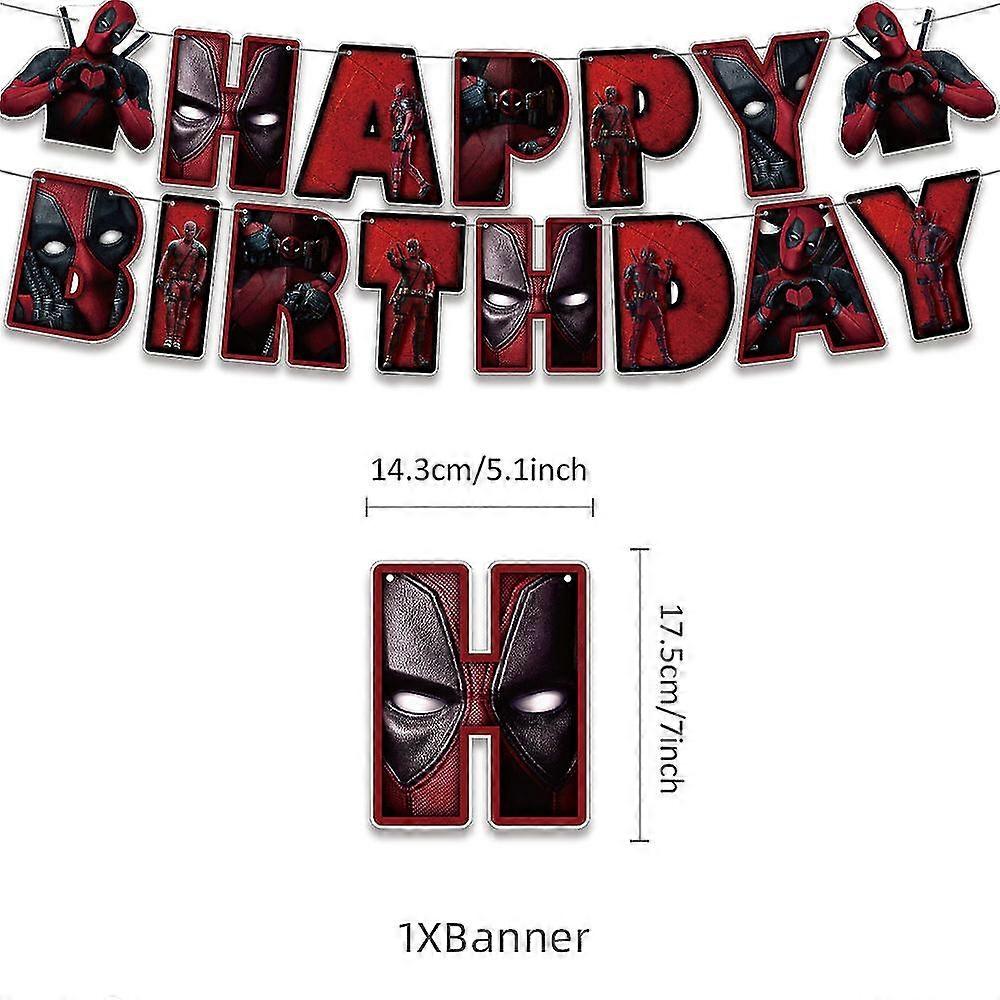 Deadpool Themed Birthday Party Supplies Decoration Banner Balloons Kit ...