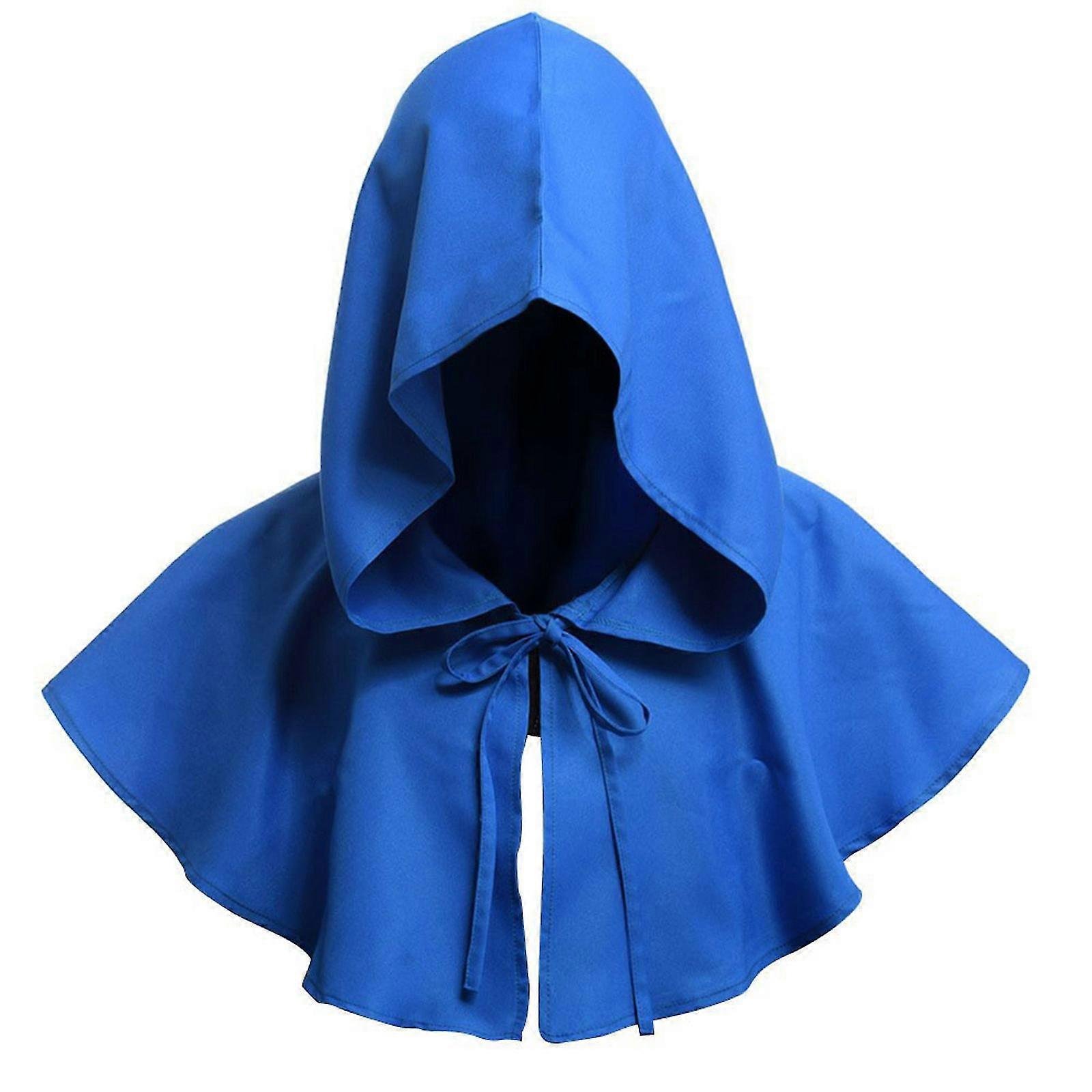 Medieval Renaissance Priest Hooded Cape Short Cloak Mantle Hat Cosplay ...