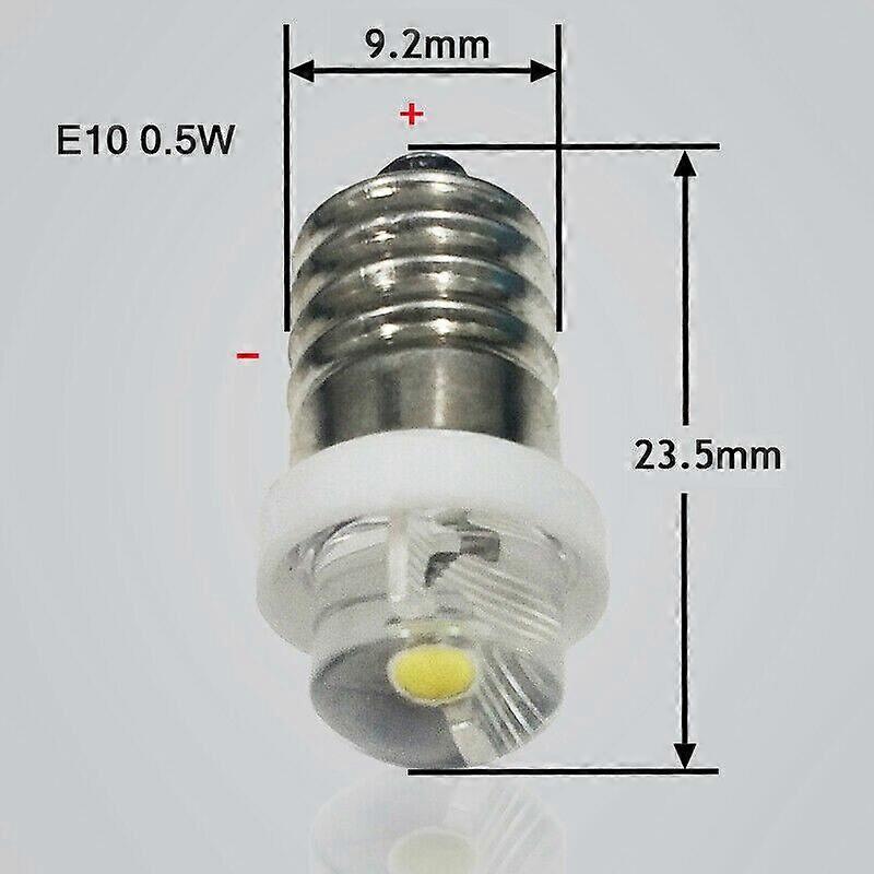 Led Flashlight Torch Bulb Replacement E10 P135S Screw Port 05W 3V 45V ...