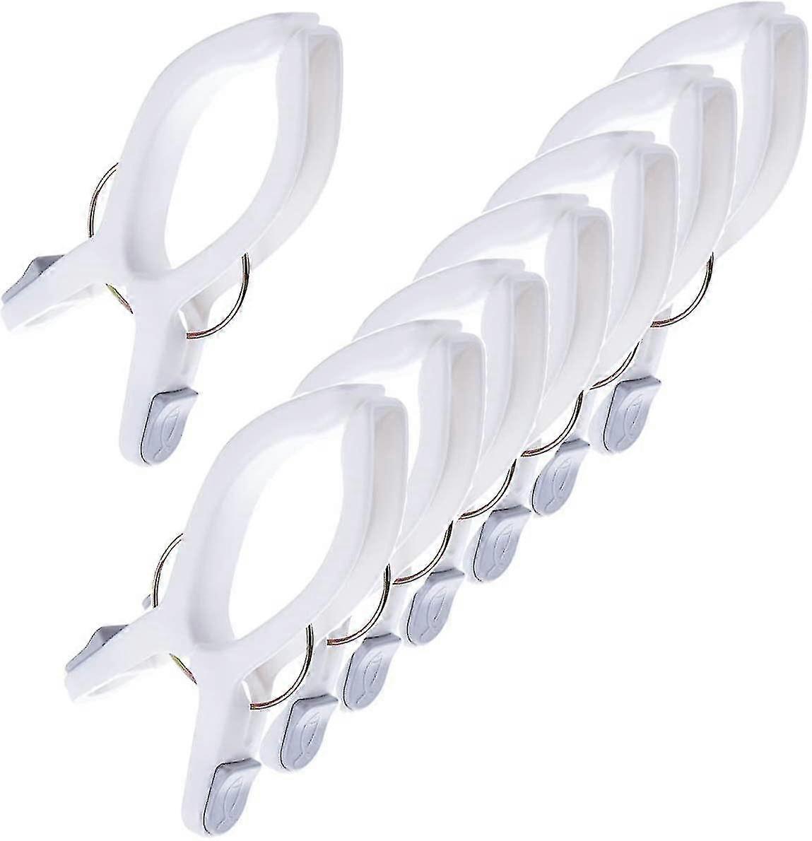 8 Pack Beach Towel Clips For Beach Chairs White Jumbo Size Towel Clamps ...