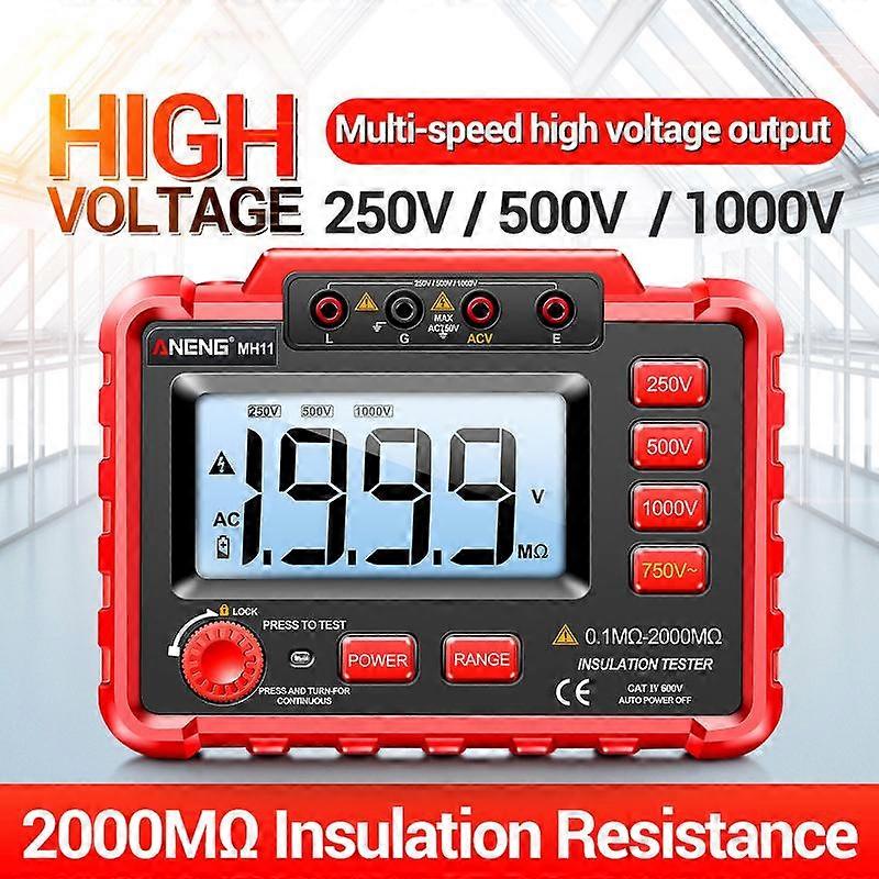 Upgraded Resistance Tester Meter High Voltage Output DC250V/500V/1000V ...