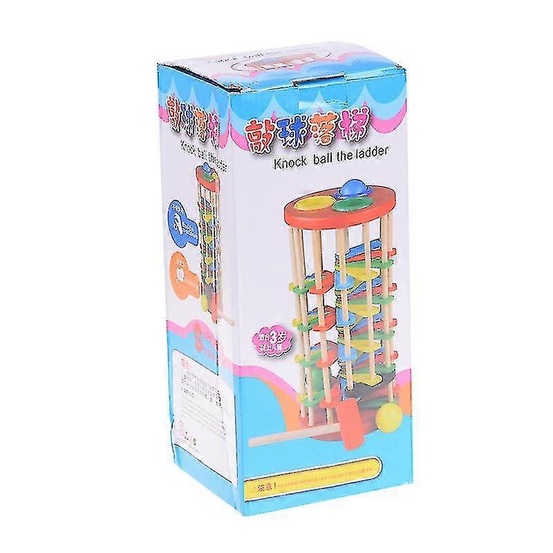 Pound And Roll Wooden Tower With Hammer Knock Toy | Fruugo UK