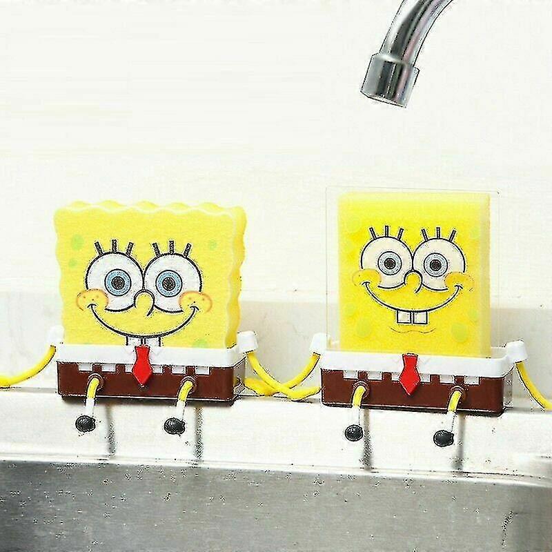 Cartoon Sponge Holder Spongebob Kitchen Organizer Storage Drain Rack ...