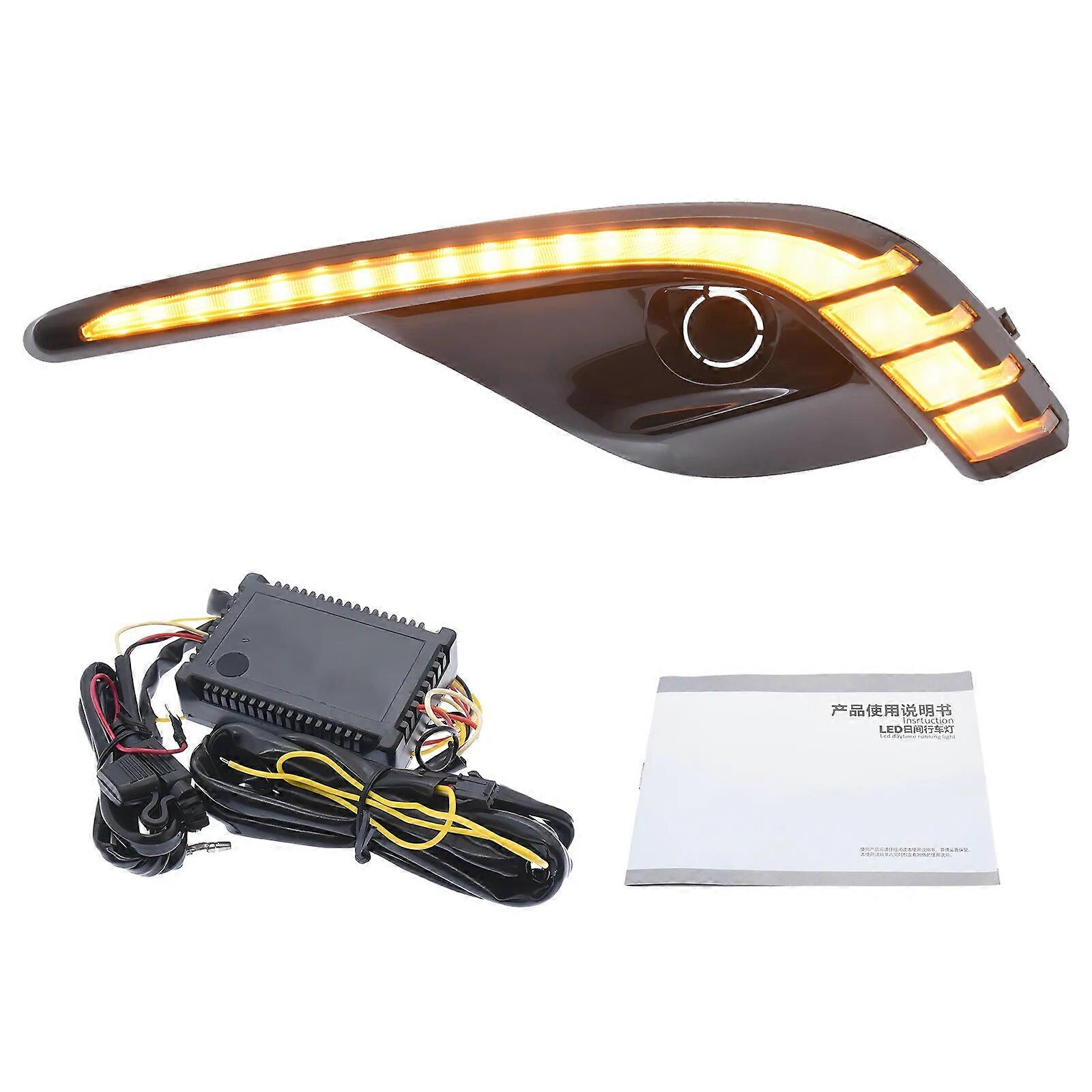 1Pair DRL Daytime Running Lights Fog Lamp cCover Headlight 12V Daylight With Turn Signal Lamp ...