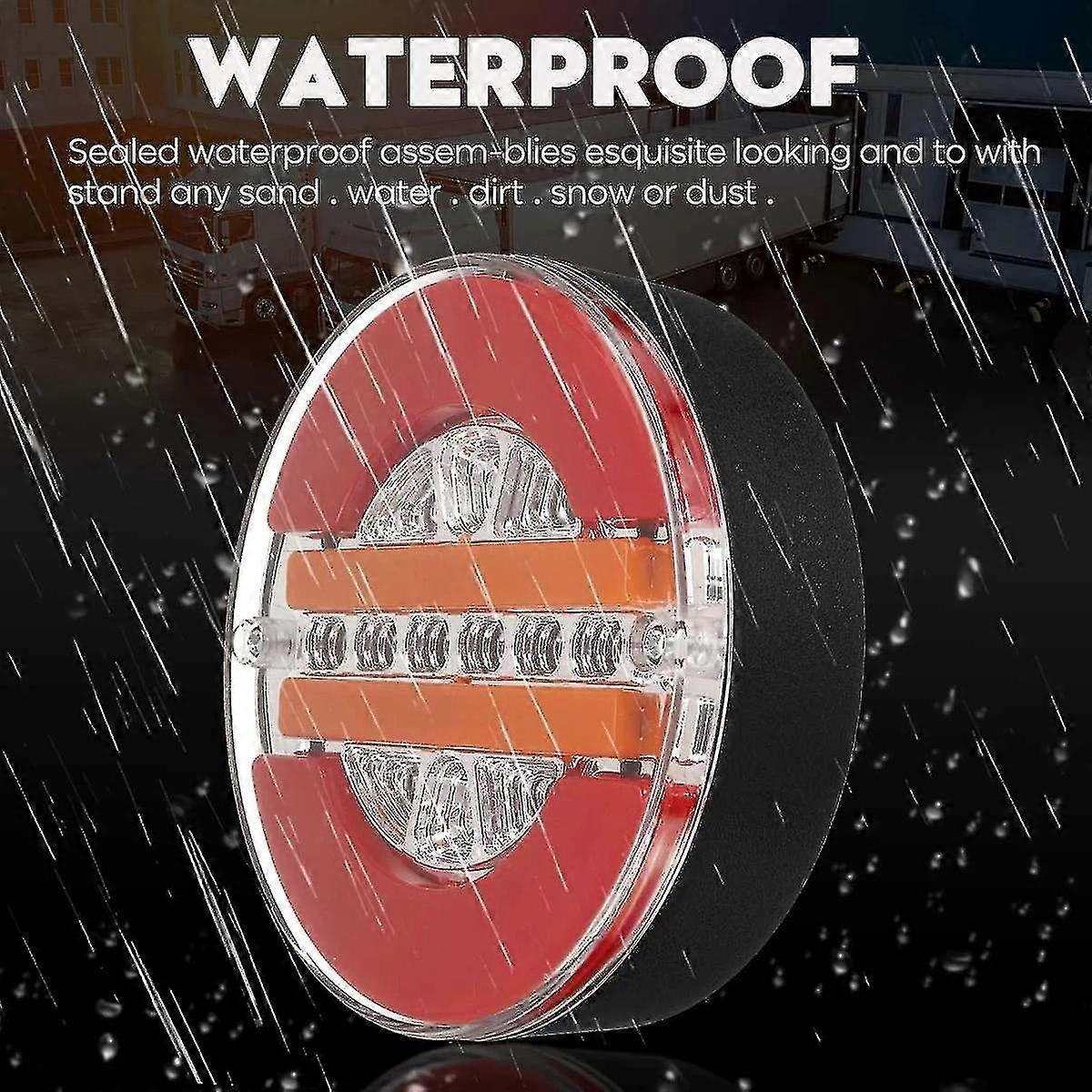 4 Inch Trailer Dynamic Tail Light 24v Led Truck Brake Light Led Round ...