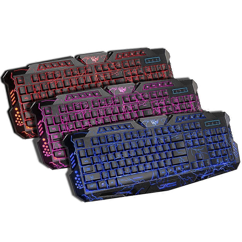 Gaming Cracked Keyboard USB Backlit Wired Keyboard for Game Laptop PC ...