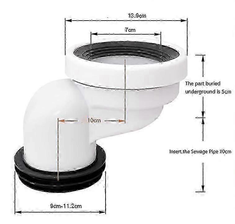 100mm Toilet Offset pan Connector PVC Waste Pipe Connector Toilet ...