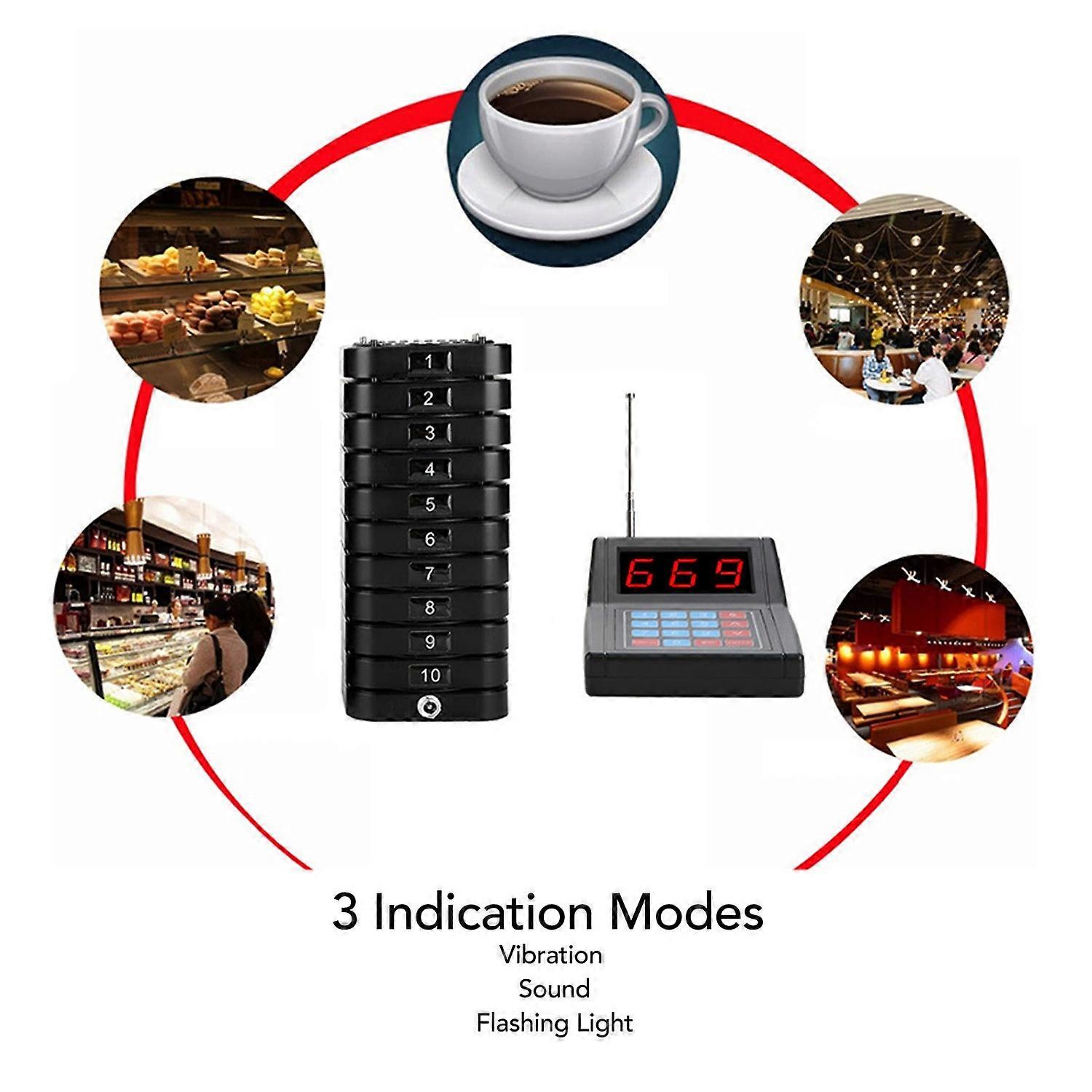 Restaurant Pager System 1 Transmitter 20 Receivers Wireless Calling ...