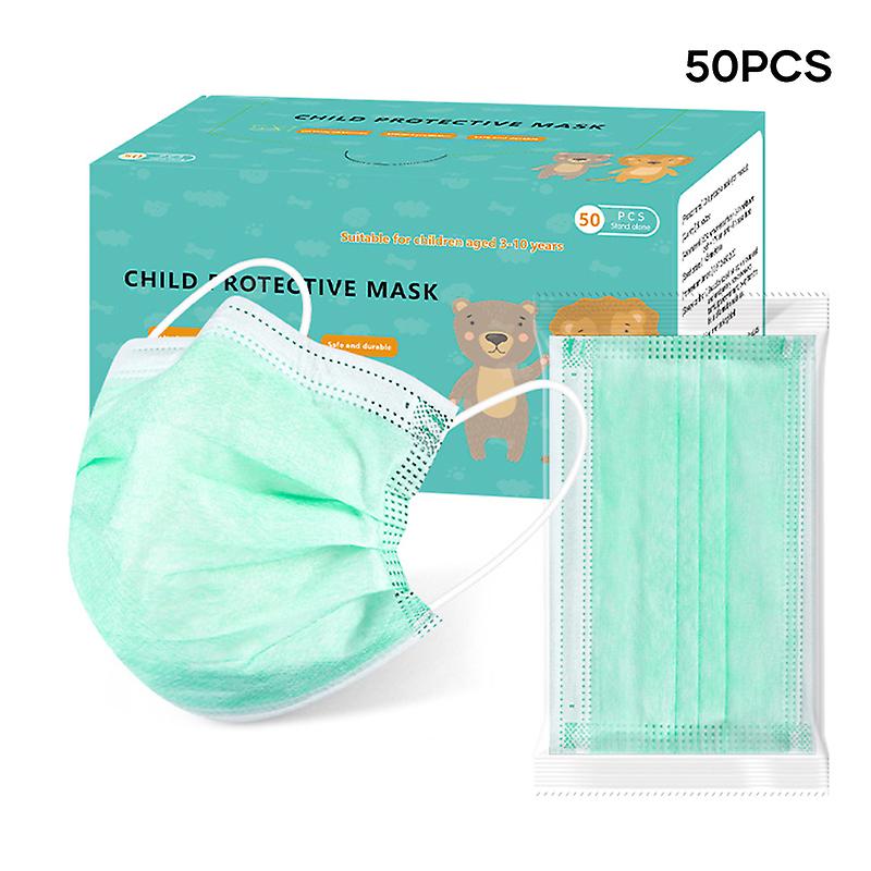 50/100 Pcs Kids Disposable Mask Colored 3-layer Face Mask For Children ...
