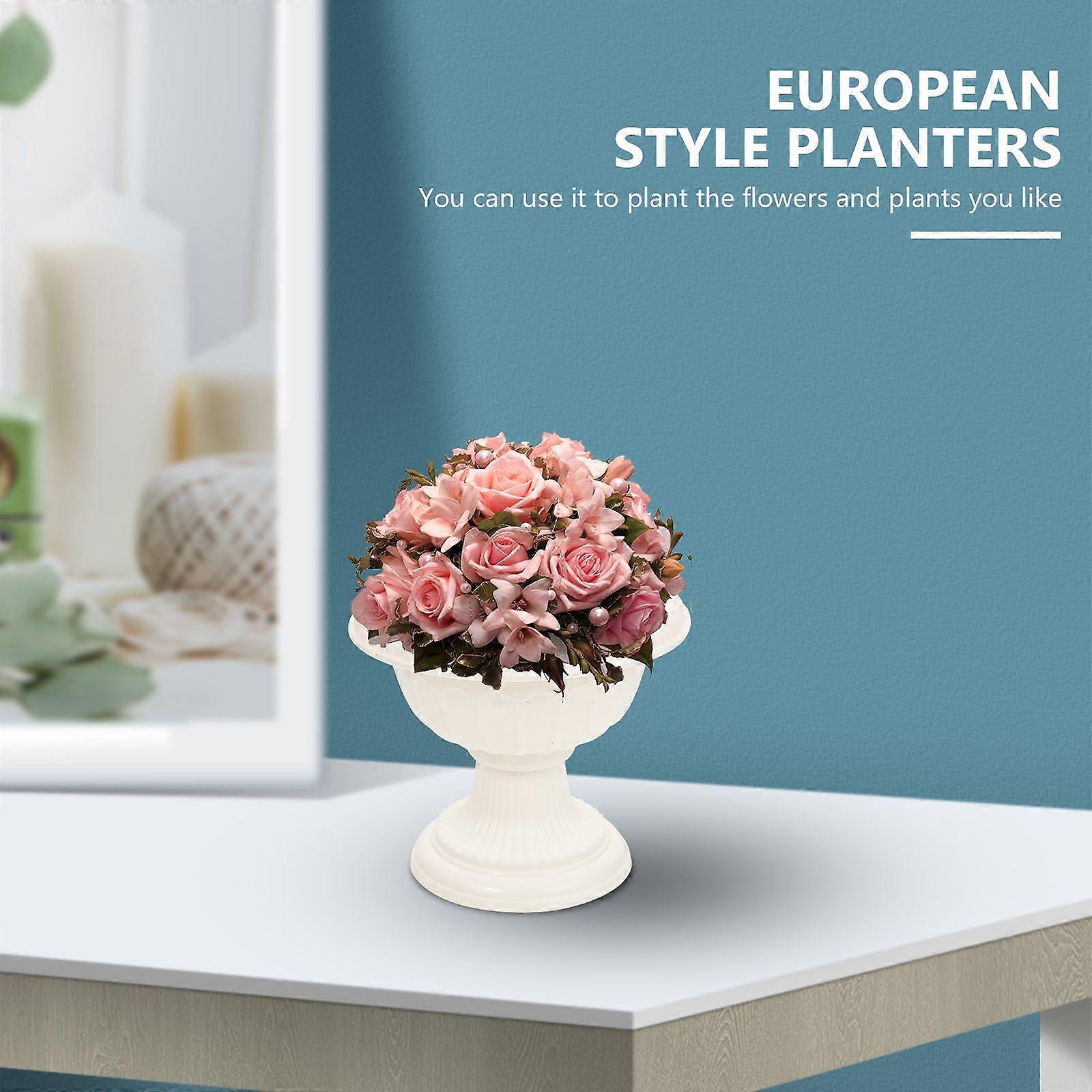 4Pcs Grecian Flower Pots European Style Planters Plastic Gardening ...