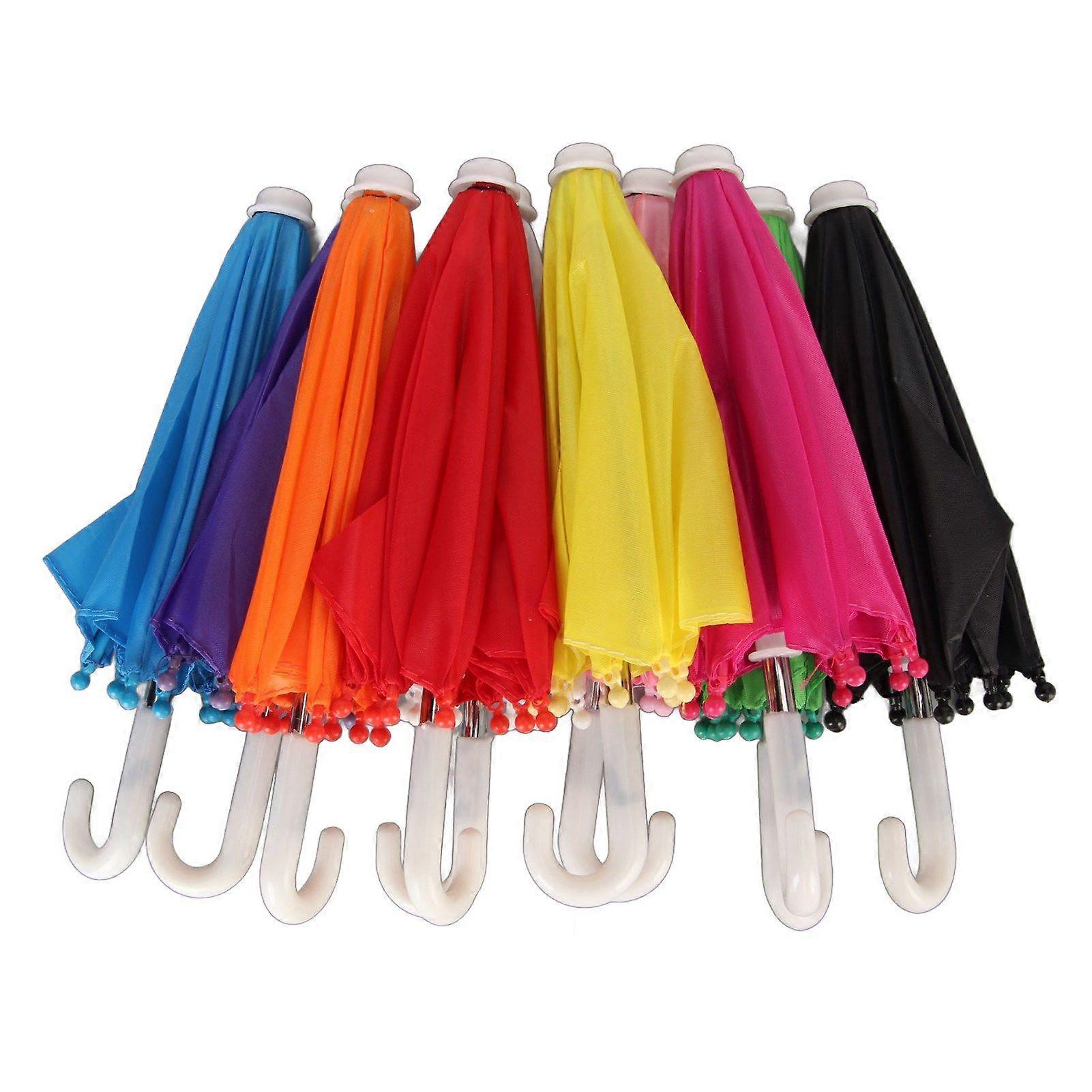 10pcs 18 Inch Doll Umbrellas Colorful Cute Miniature Toy Umbrellas for ...