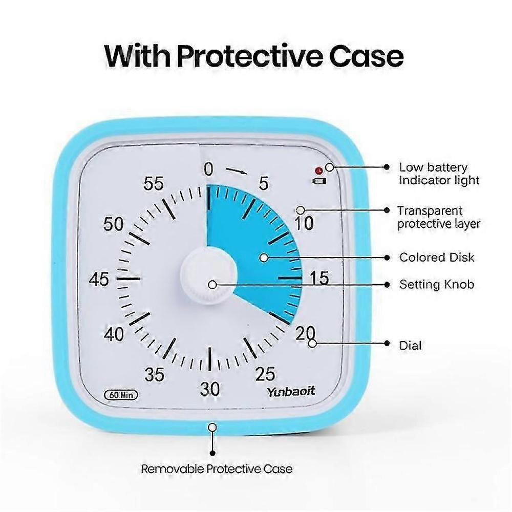 YUNBAOIT VT01 Visual Timer with Night Light 60 Minute Countdown Timer ...